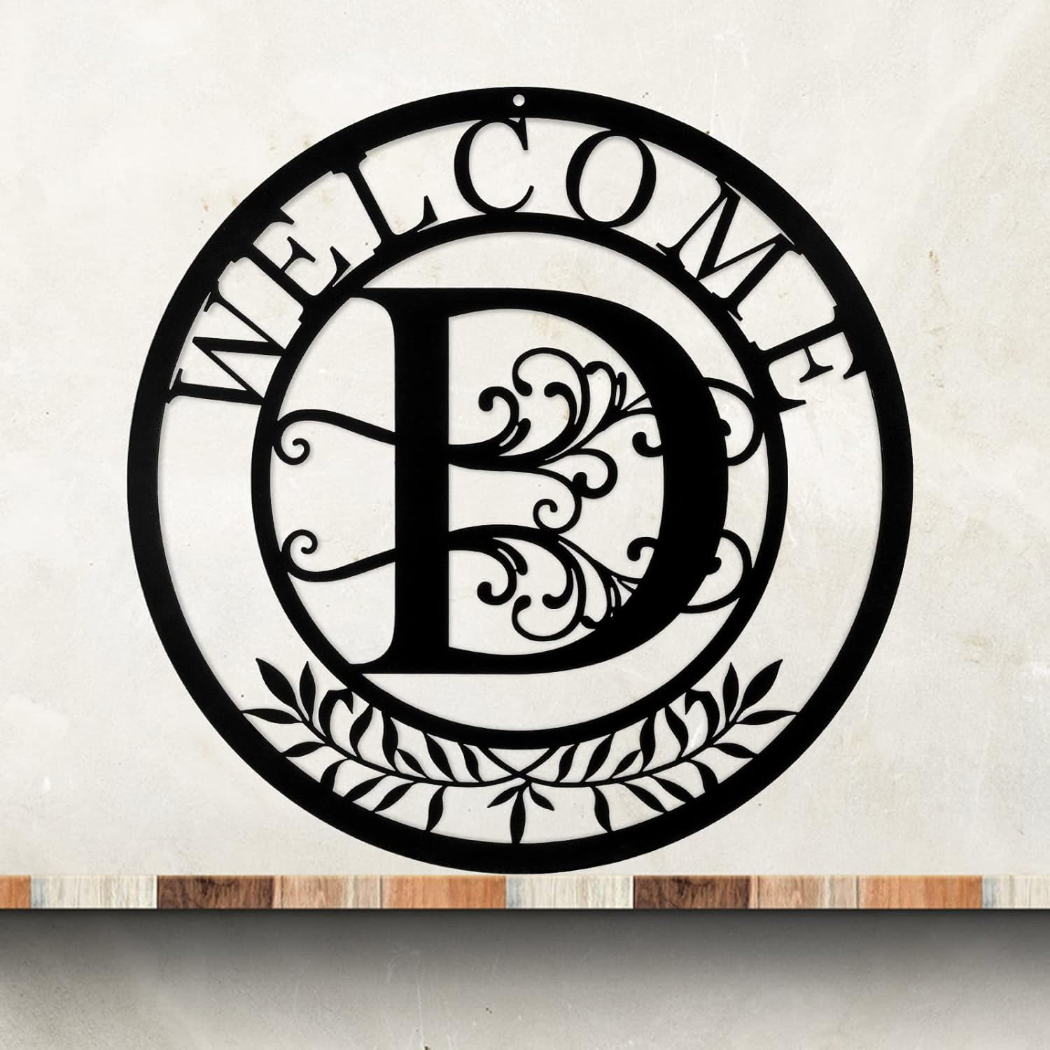 Initial Welcome Sign, 12 Inch Metal Monogrammed Sign Farmhouse Front ...