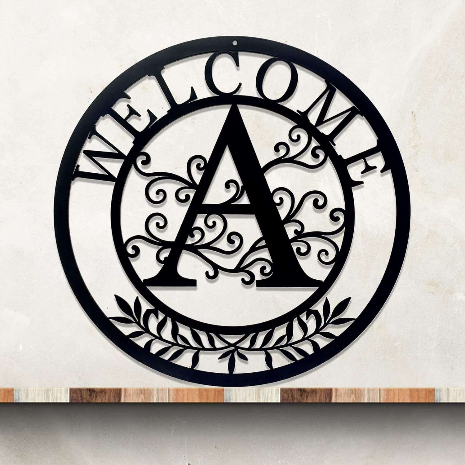 Initial Welcome Sign, 12 Inch Metal Monogrammed Sign Farmhouse Front ...