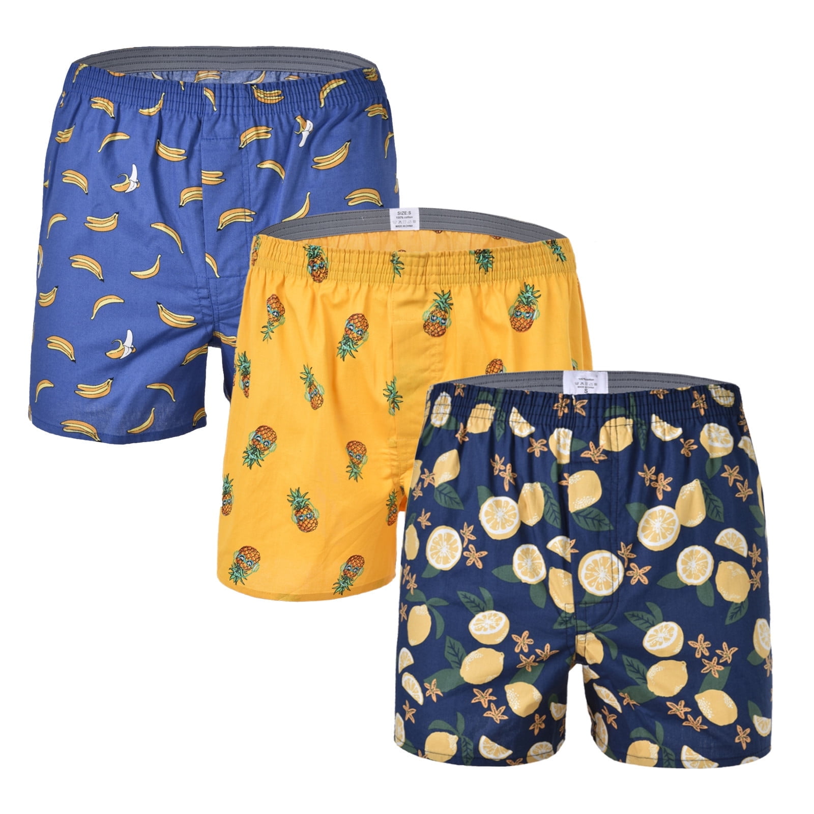 CINVIK Boxer Shorts Baggy Multipack Food Boxers Decorative Cotton ...