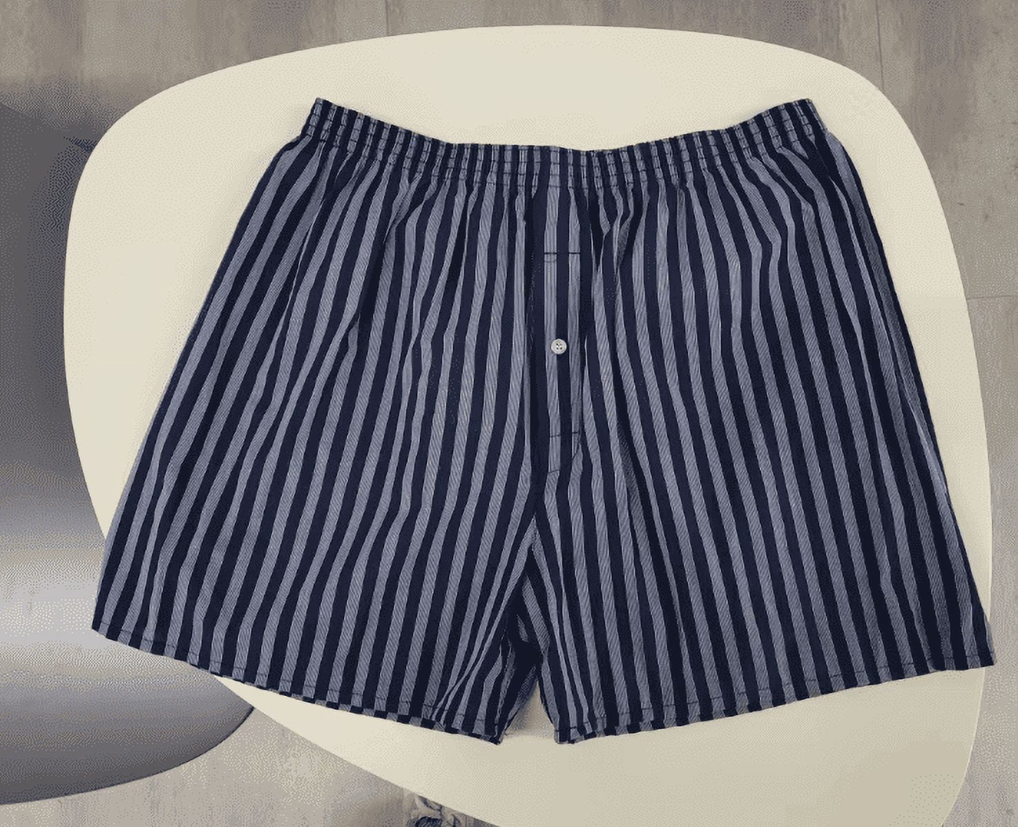 CINVIK Med Boxers Shorts Soft Mens Striped Shorts 100 Cotton Sleeping ...