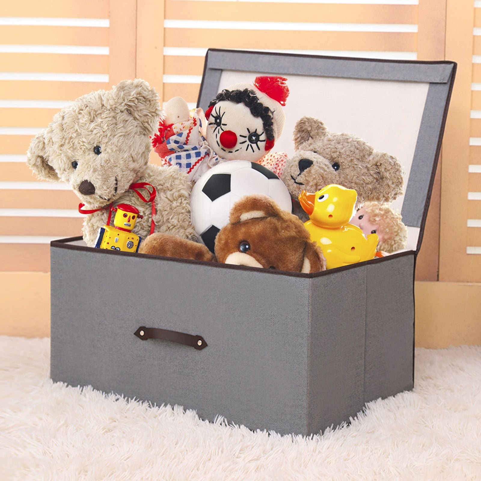 "CINYOYO Extra Big Toy Box, 75L Collapsible & Stackable Toy Chest ...