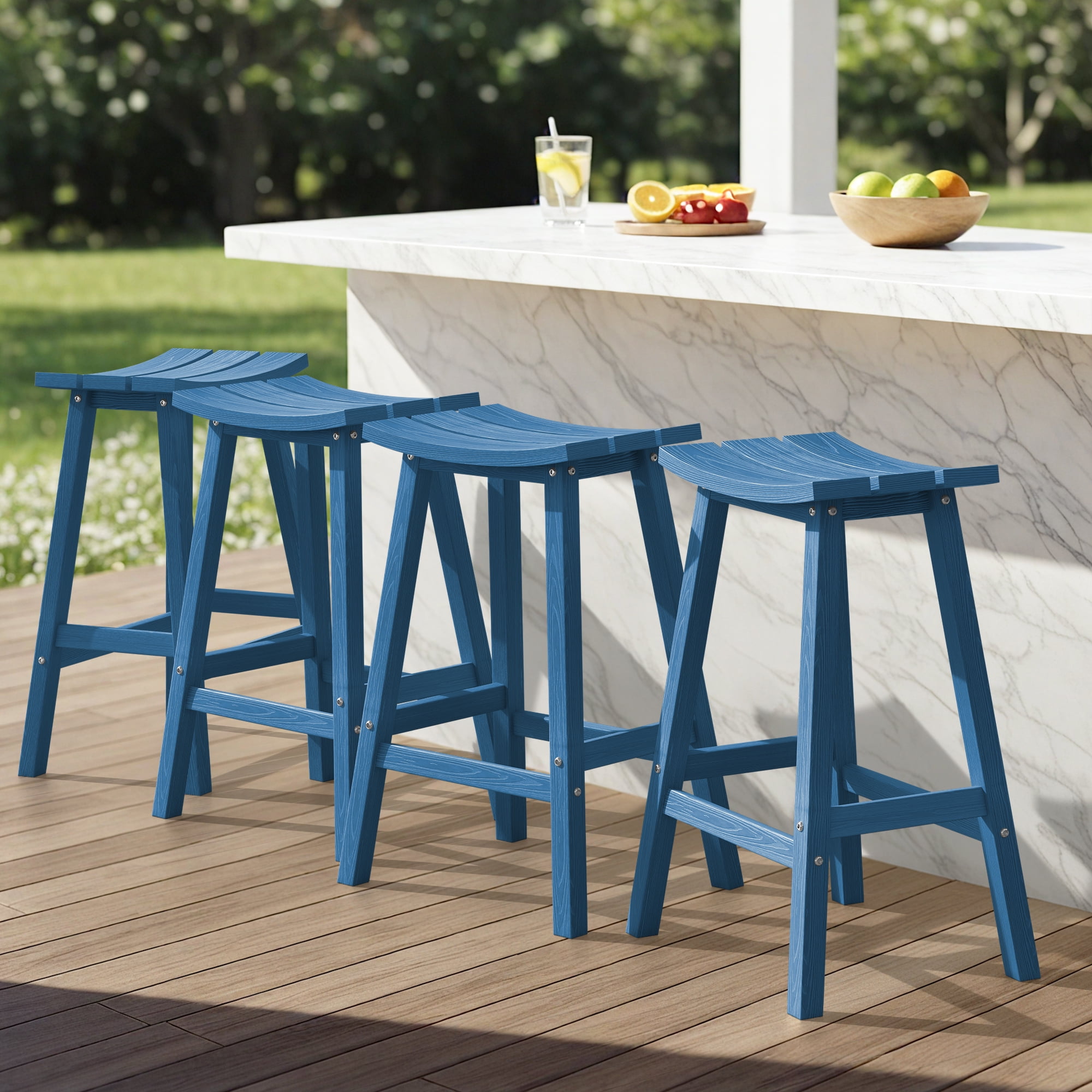 CIOKEA 29'' Bar Stools set of 4, All-Weather Durable Heavy Duty HDPE ...