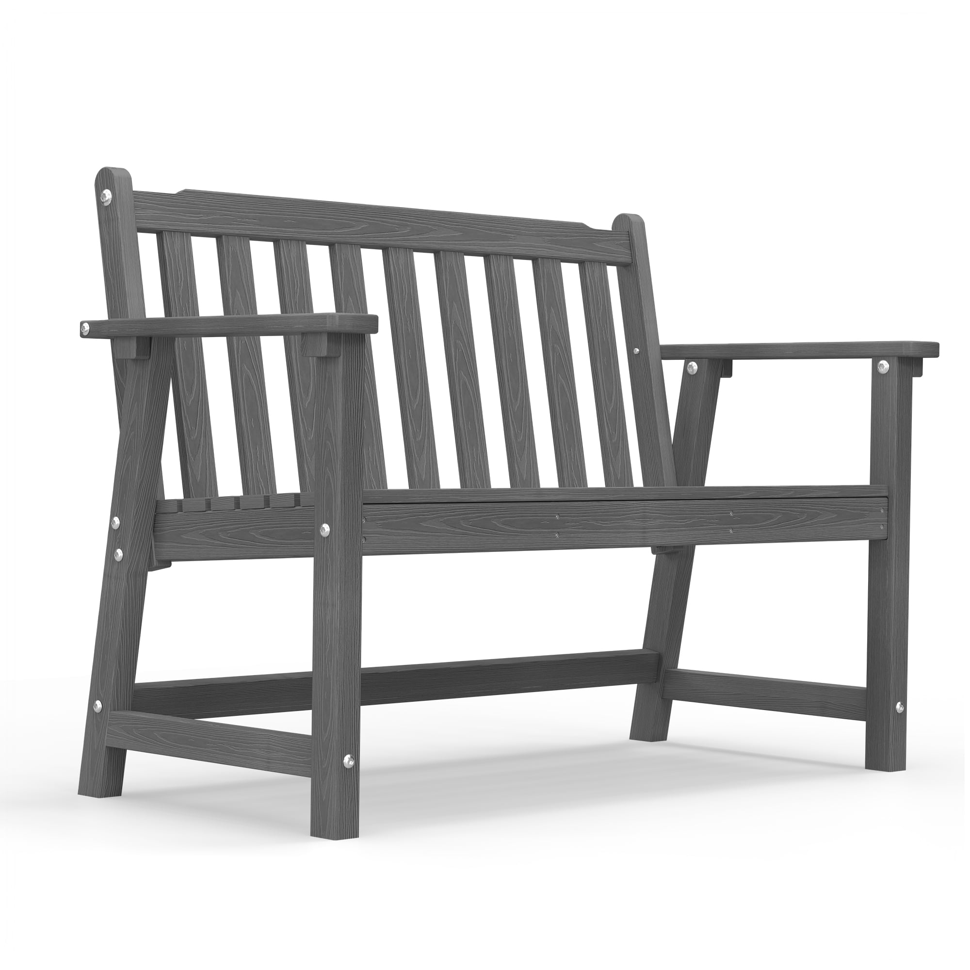 CIOKEA 48”Outdoor Bench for 2-Person, HDPE Garden Bench with 550 lbs ...