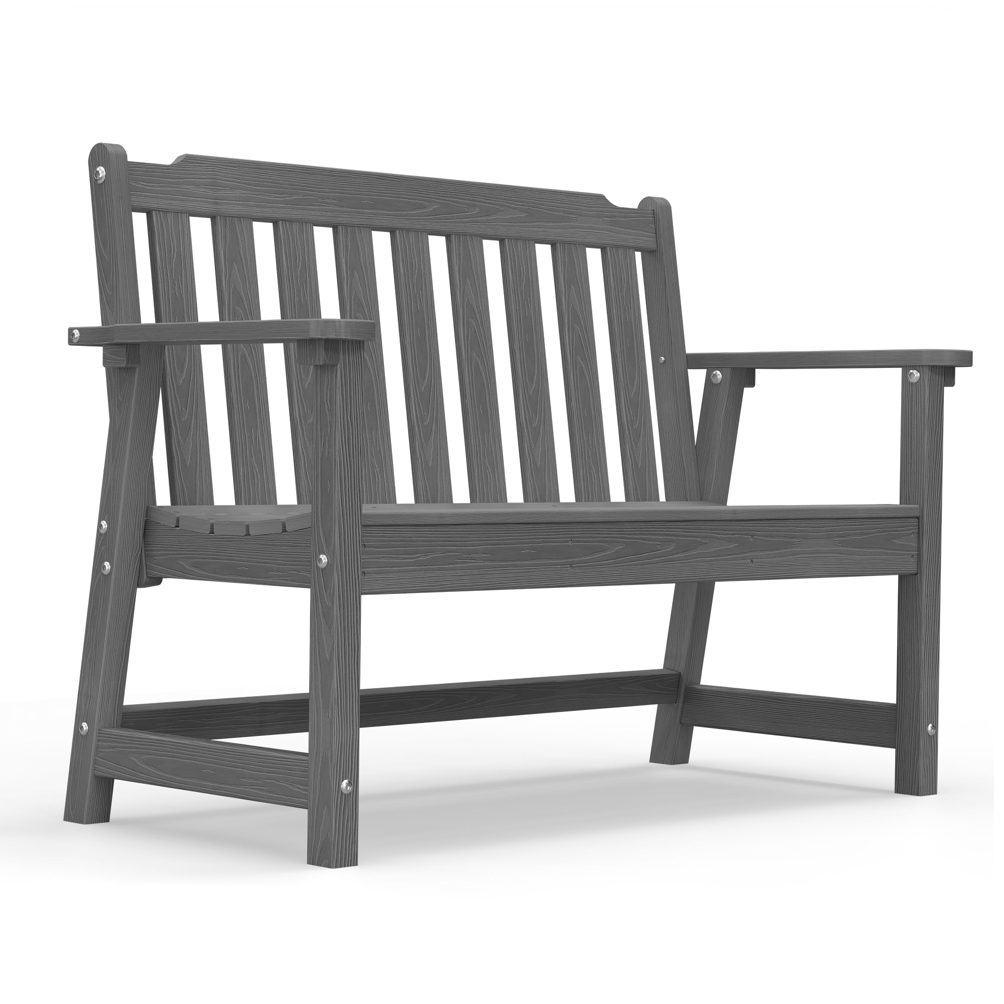 CIOKEA 49.5”Outdoor Bench for 2-Person, HDPE Garden Bench with 660 lbs ...