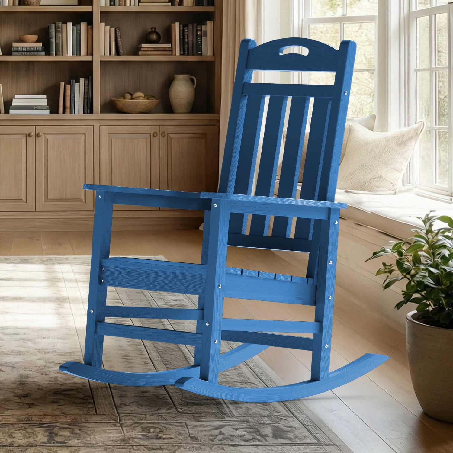 Outdoor Oversized Rocking Chair, HDPE High Back Patio Rocking Chairs ...