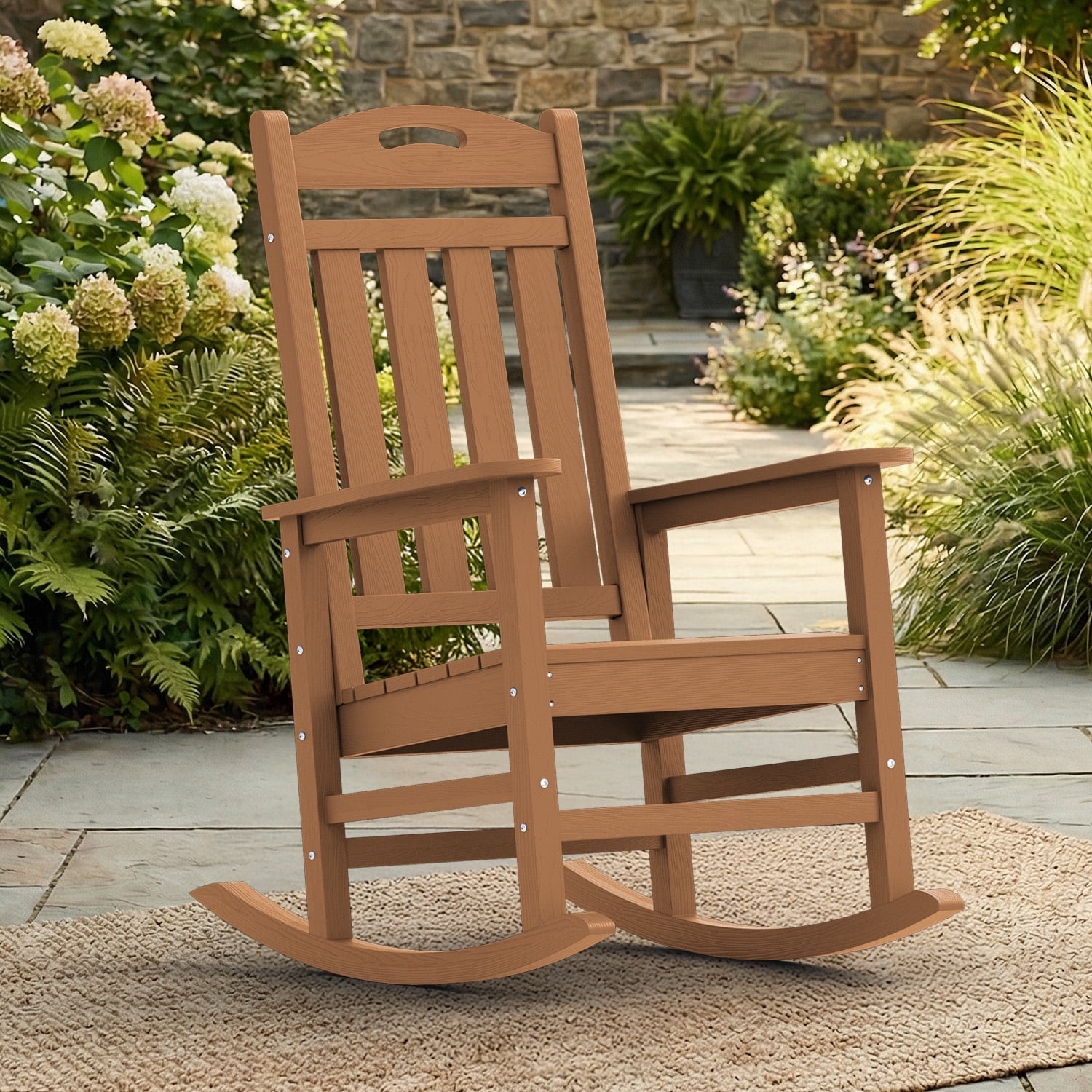 Outdoor Oversized Rocking Chair, HDPE High Back Patio Rocking Chairs ...