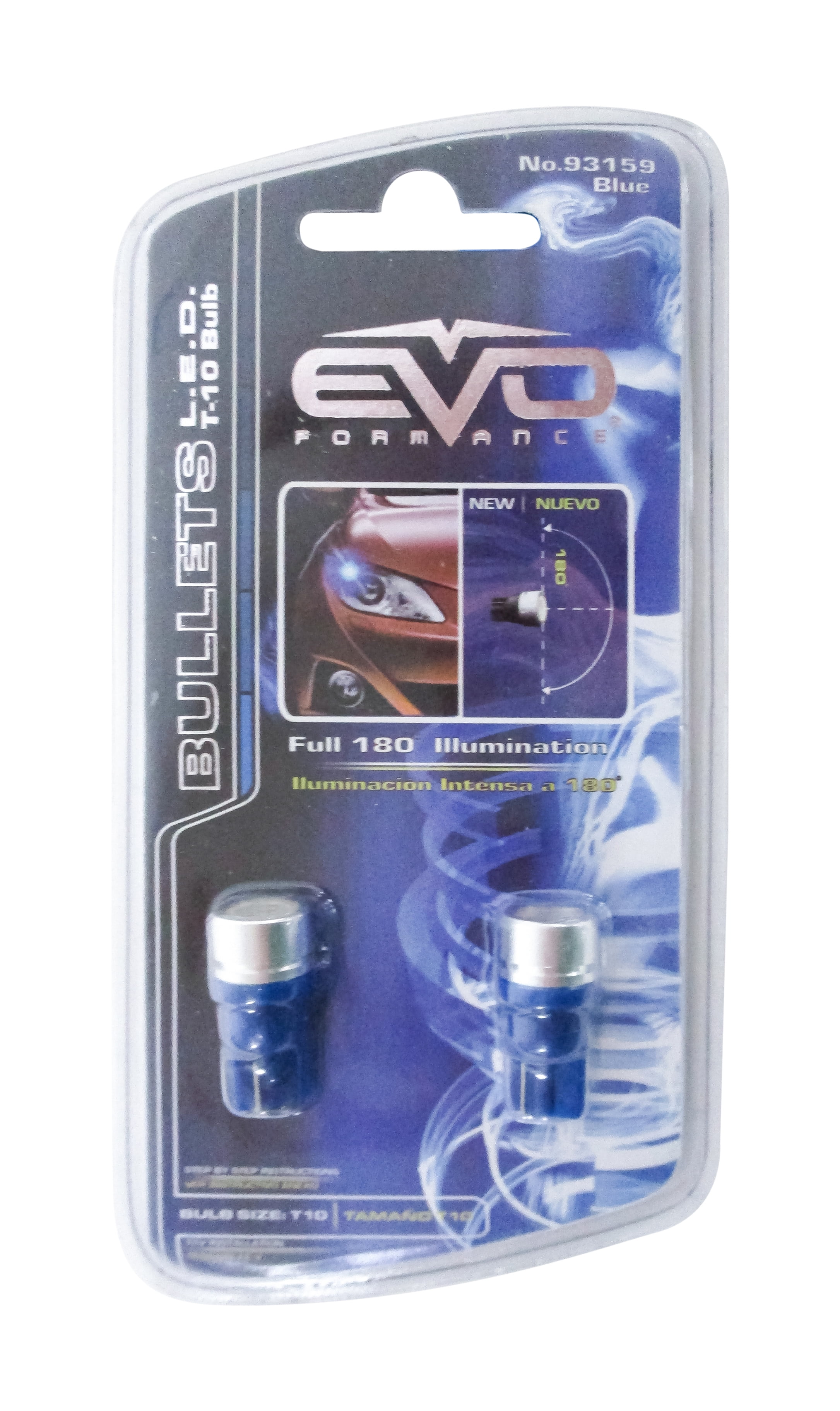 CIPA T-10 Bullets Blue LED Replacement Automotive Light Bulbs Pack Of 2 ...