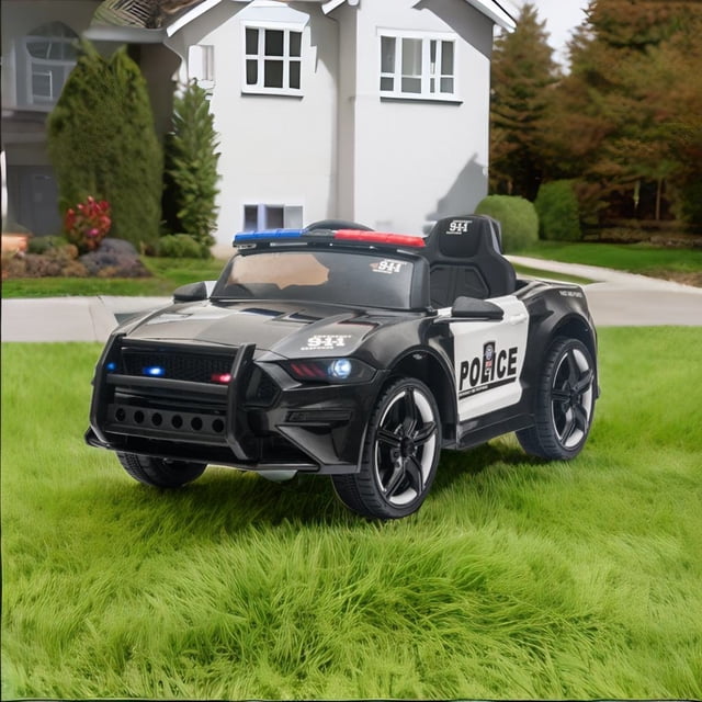 CIPACHO 12V Ride-On Electric Car for Kids, Ride on Police Car Toys with ...