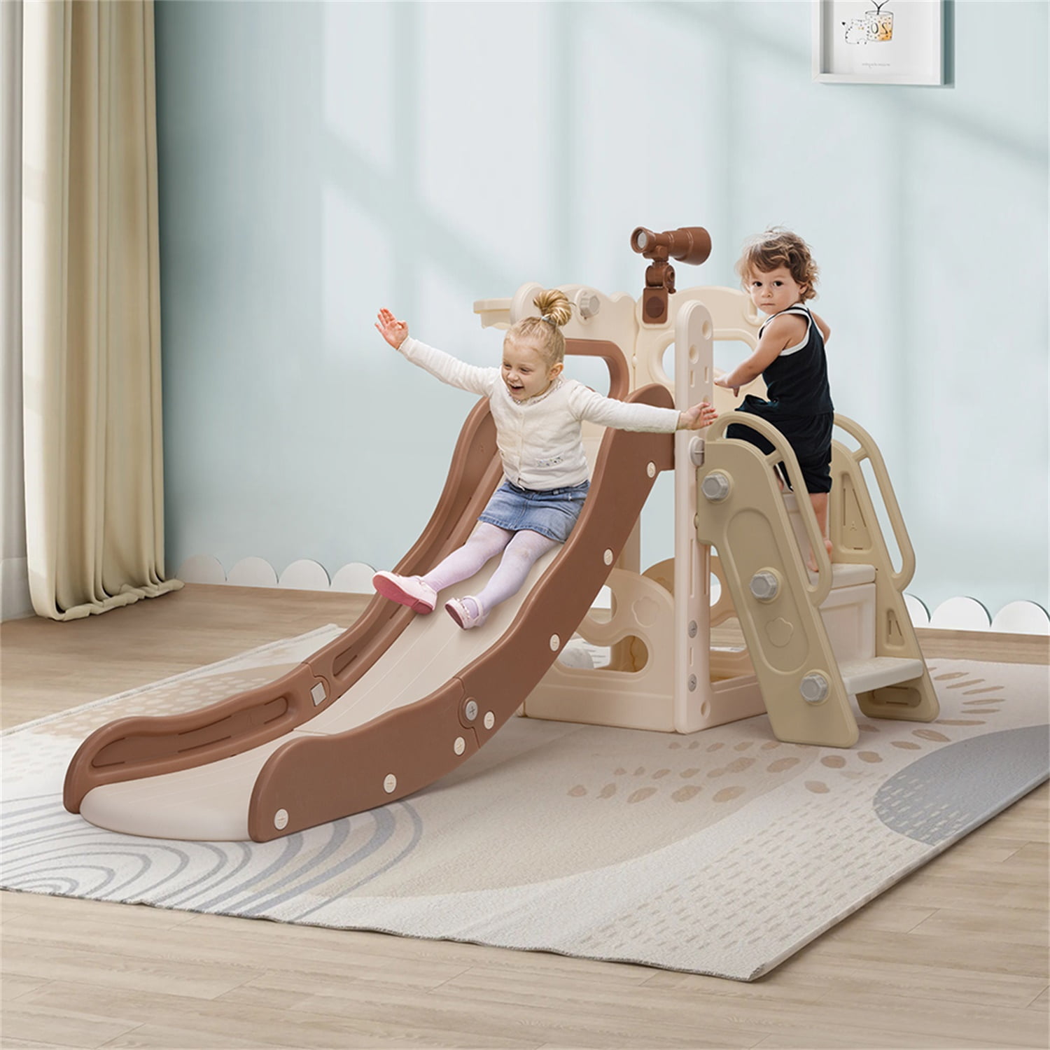 CIPACHO 5 In 1 Kids Slide and Climber Playset for Age 2-8, Freestanding ...