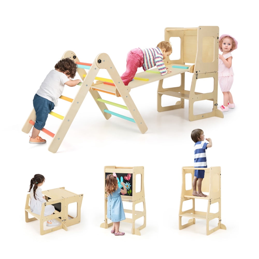 CIPACHO 7-in-1 Toddler Climbing Toy Connected Table and Chair Set ...