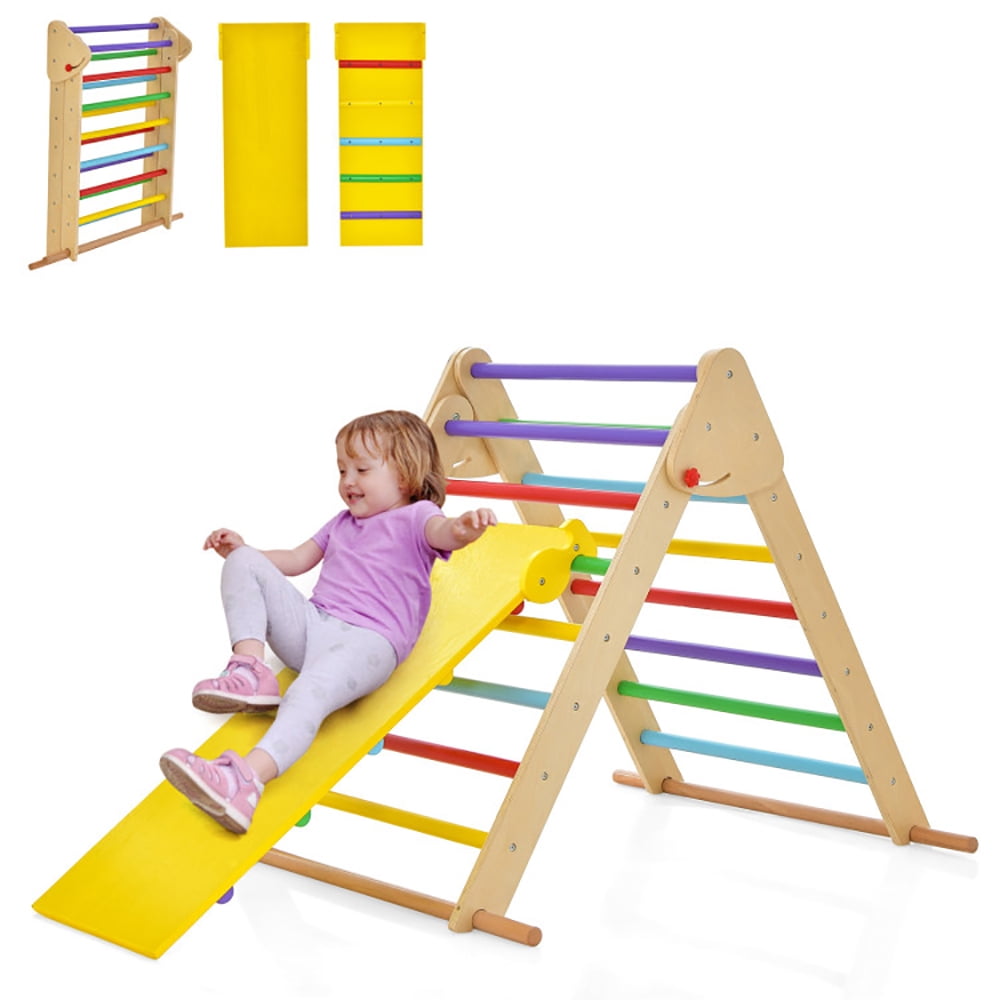 CIPACHO Kids Climbing Triangle Set with Adjustable and Reversible Ramp ...