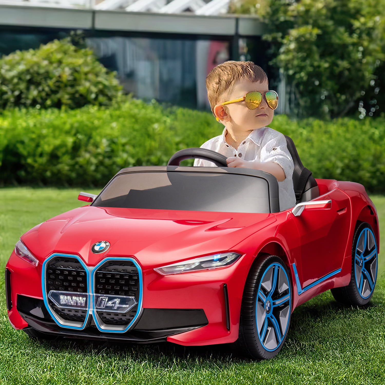 BMW I4 Licensed 12v Kids Ride On Car, 3 Speed, Parents Remote Control ...