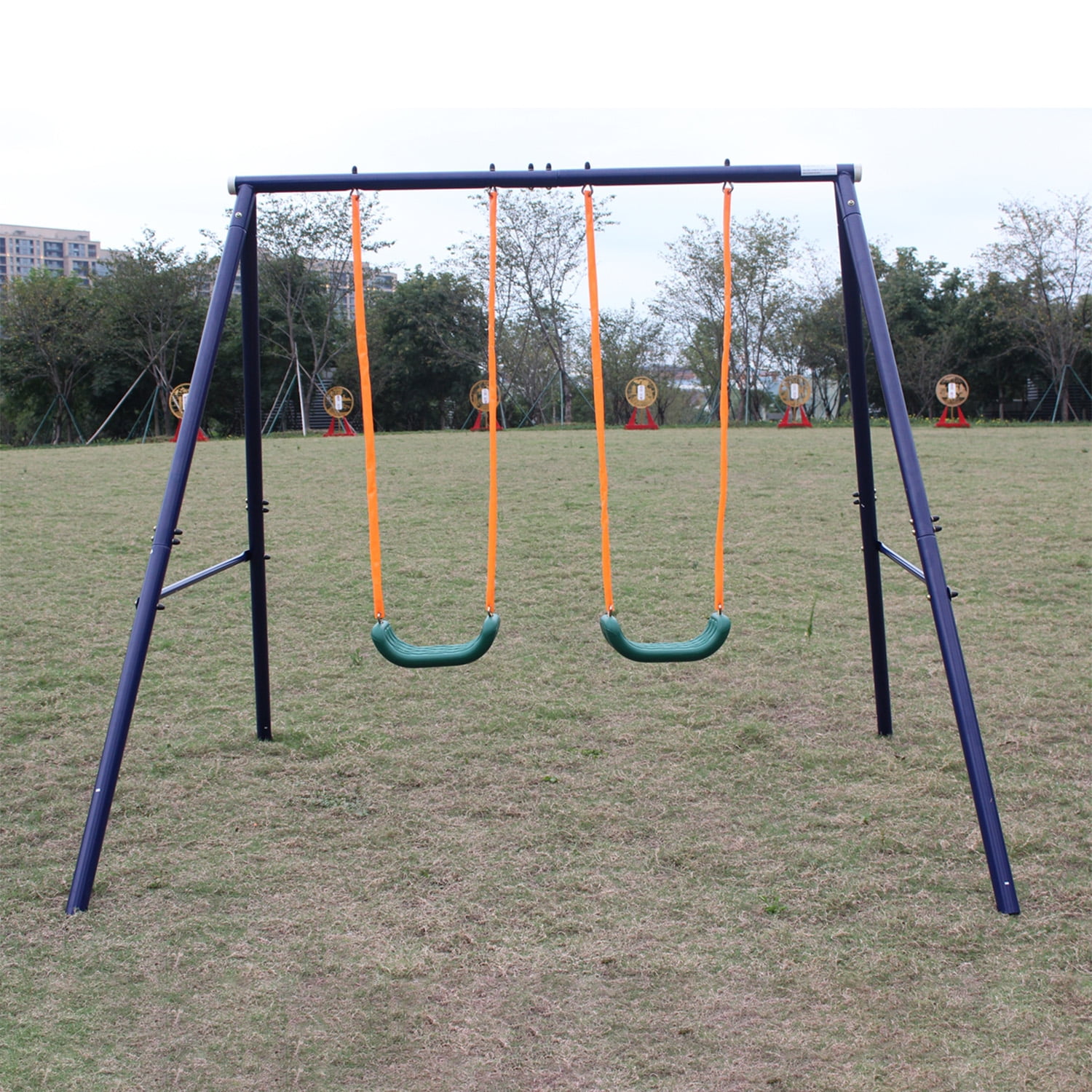 CIPACHO Two Station Kids Swing Set, Kids Backyard Playset for Age 3 ...