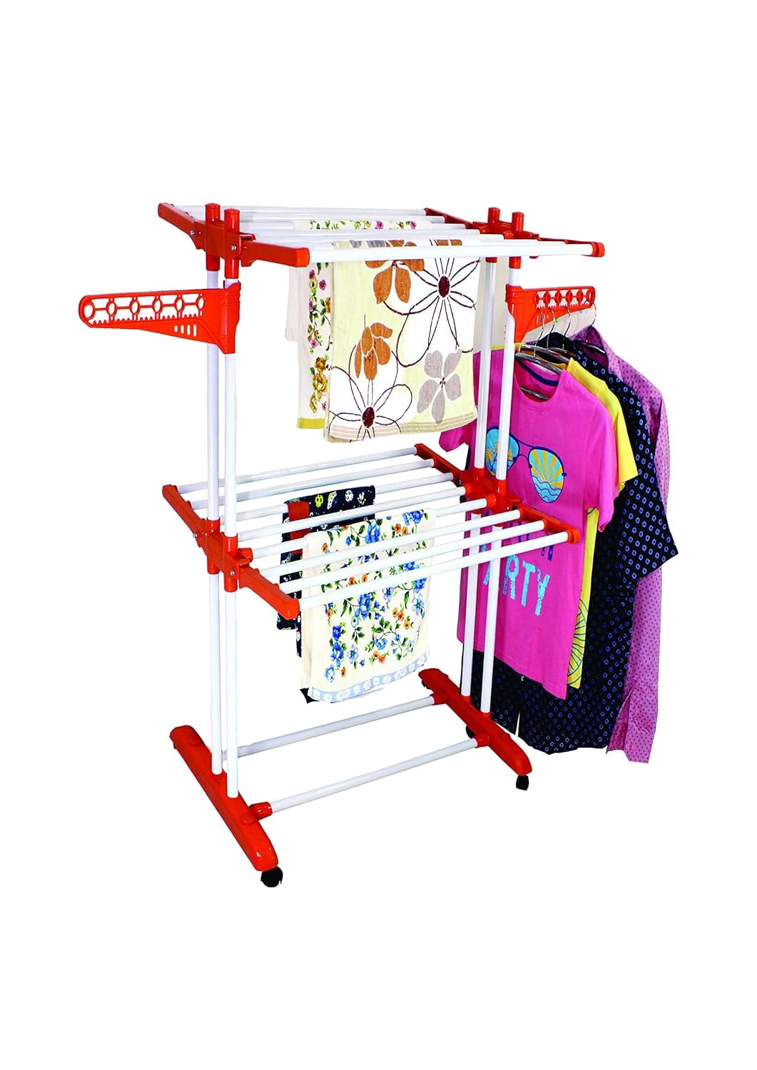 CIPLA PLAST Heavy Duty Portable Cloth Dryer Stand with 2 Pole 2 Layer ...