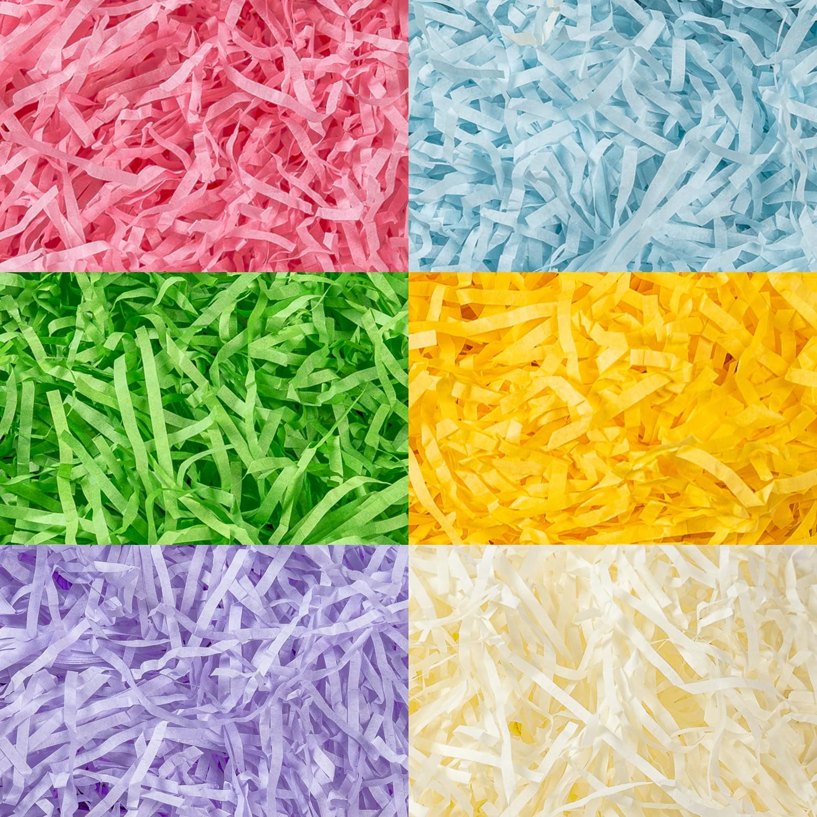 CIPOWM Easter Grass Shredded Paper Filler AIS1 6 Colors Paper Shred ...