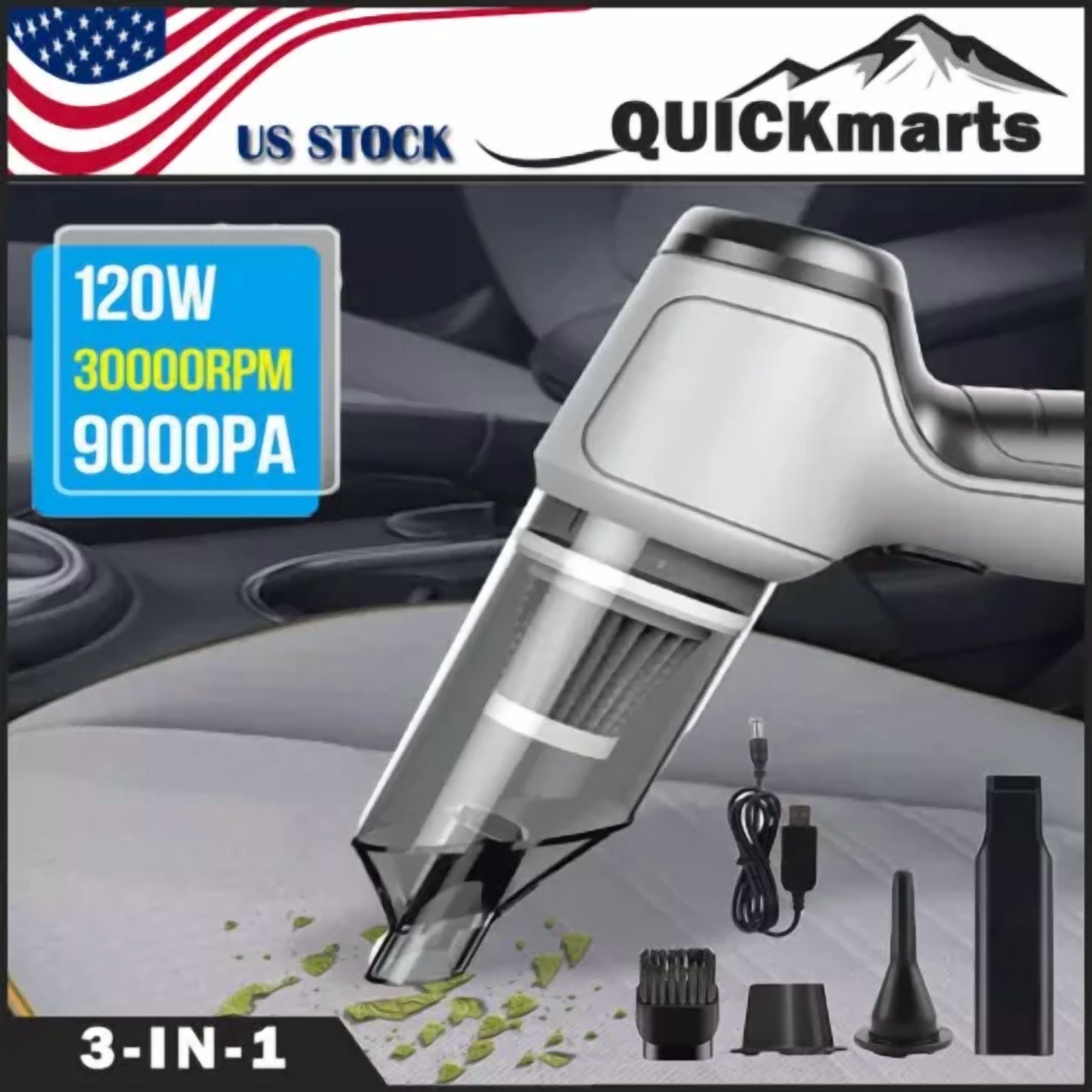 CIRCLE- 3In1 Wireless Car Vacuum Cleaner Household 9000Pa Strong ...