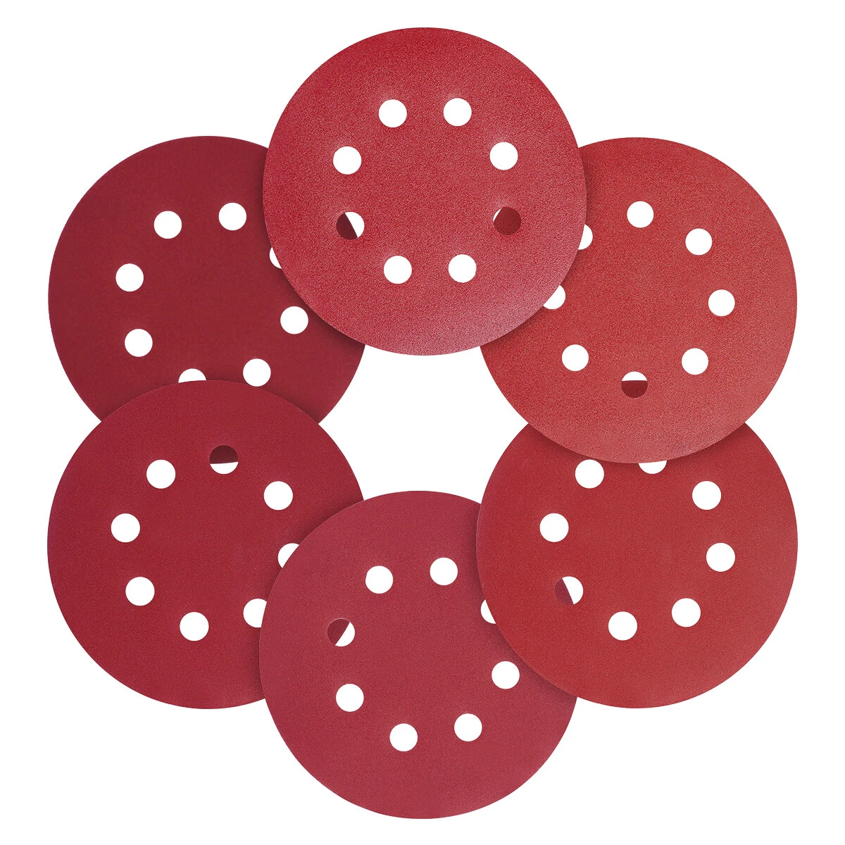 CIRCLE- 60Pcs 5 Inch Sanding Discs 240-1000 Grit Hook Loop 8-Hole ...