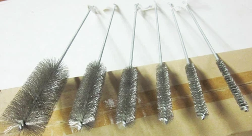 CIRCLE- 6Pc 16 Stainless Steel Wire Round Tube Gun Cleaning Brushes 3/8 ...