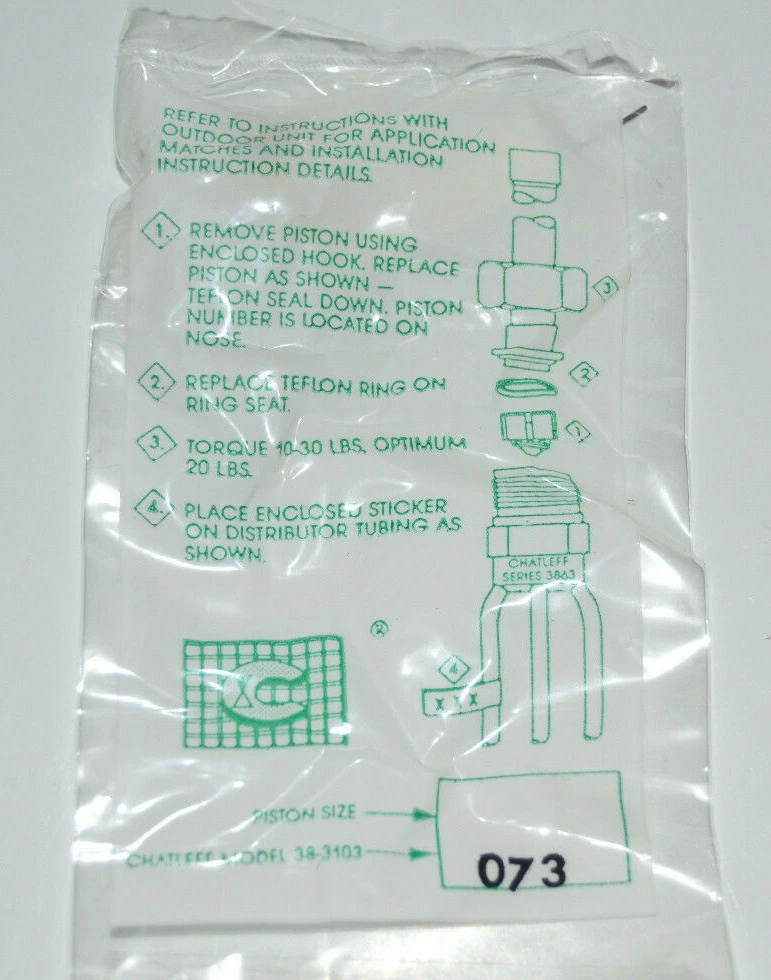 CIRCLE- Armstrong Lennox Danfoss Hvac Piston Orifice Kit .073 Orfice ...
