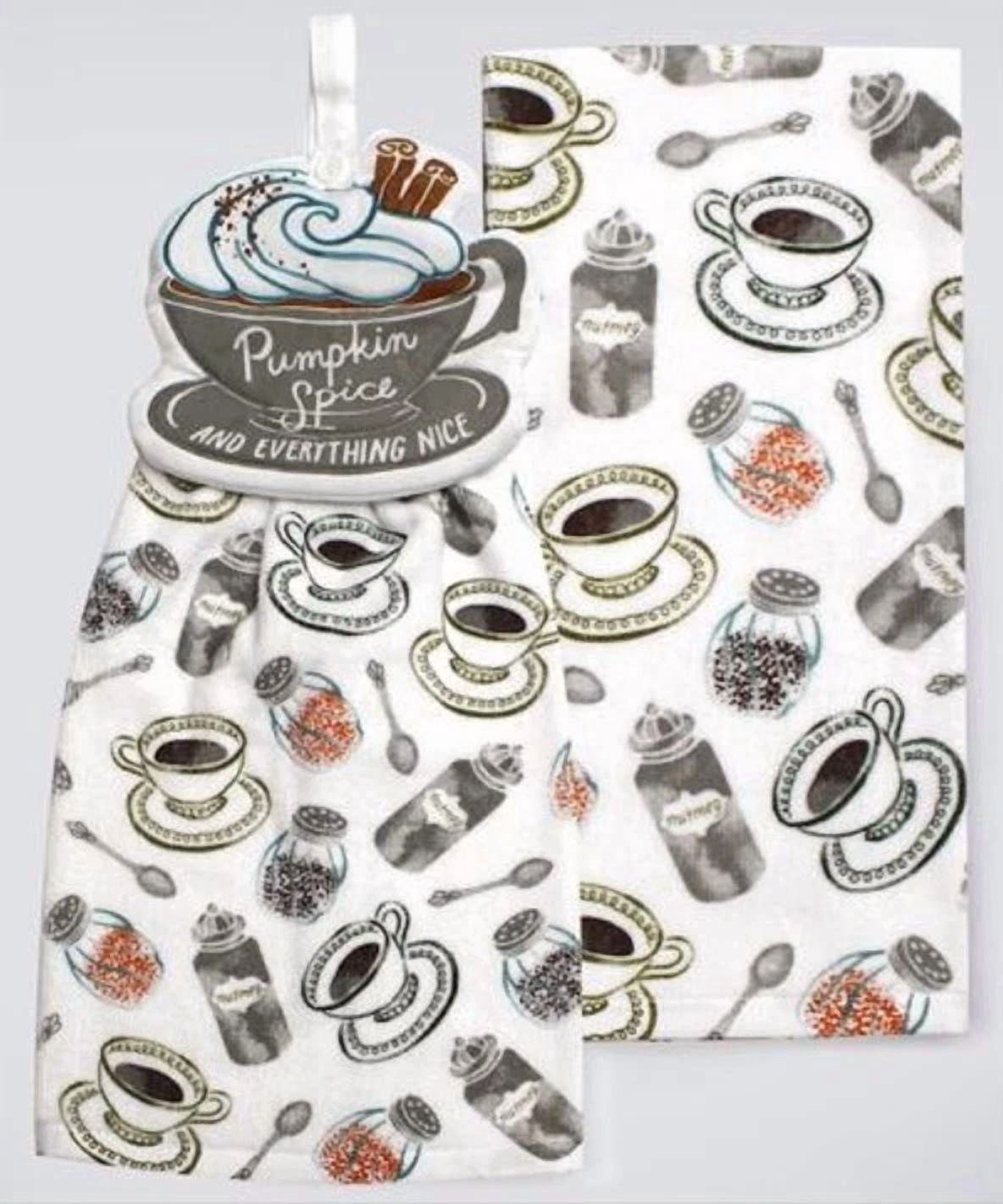 CIRCLE- Celebrate Fall Thanksgiving Pumpkin Spice Tie Top Kitchen Terry ...