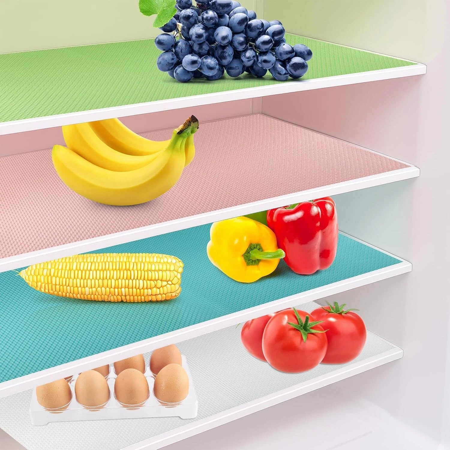 CIRCLE- Liners Washable Refrigerator Shelf Mats Non-Slip Glass Shelf ...