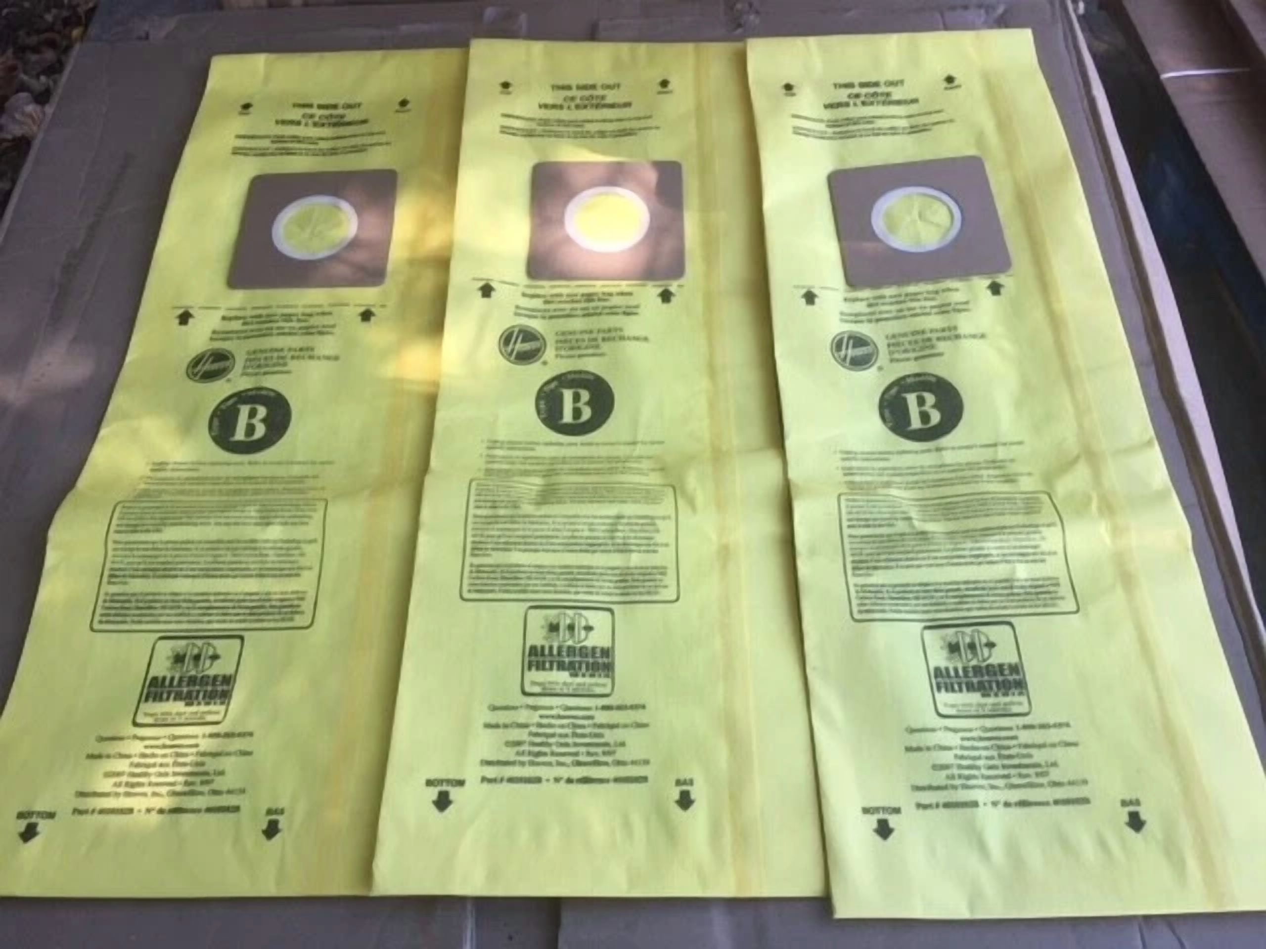 CIRCLE- (Lot Of 3) Genuine Hoover Upright Type B Allergen Filtration ...