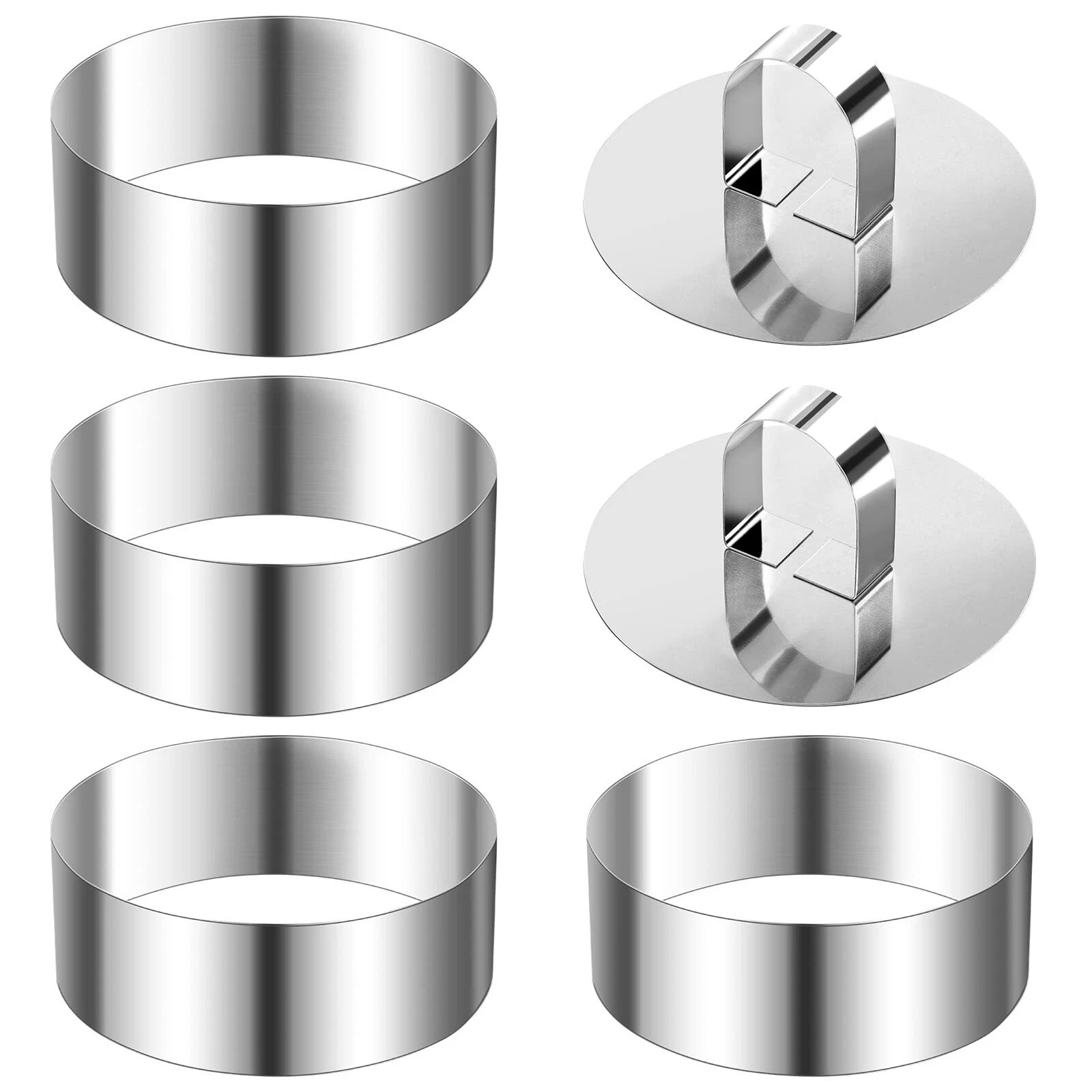 CIRCLE- Round Cake Ring Mold, Stainless Steel 4 Inch Dessert Mousse ...