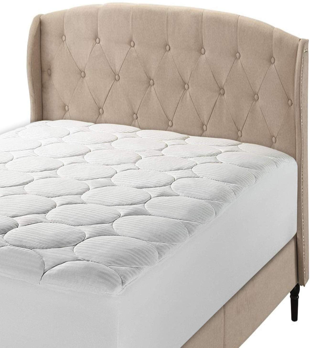 CIRCLESHOME Circles Home Twin Extra Long Mattress Pad Cover Deep ...