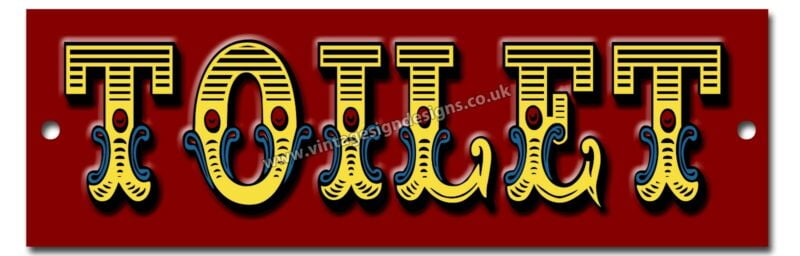 CIRCUS / FUNFAIR THEMED TOILET DOOR RETRO METAL SIGN Size: 4 x 16 Inch ...