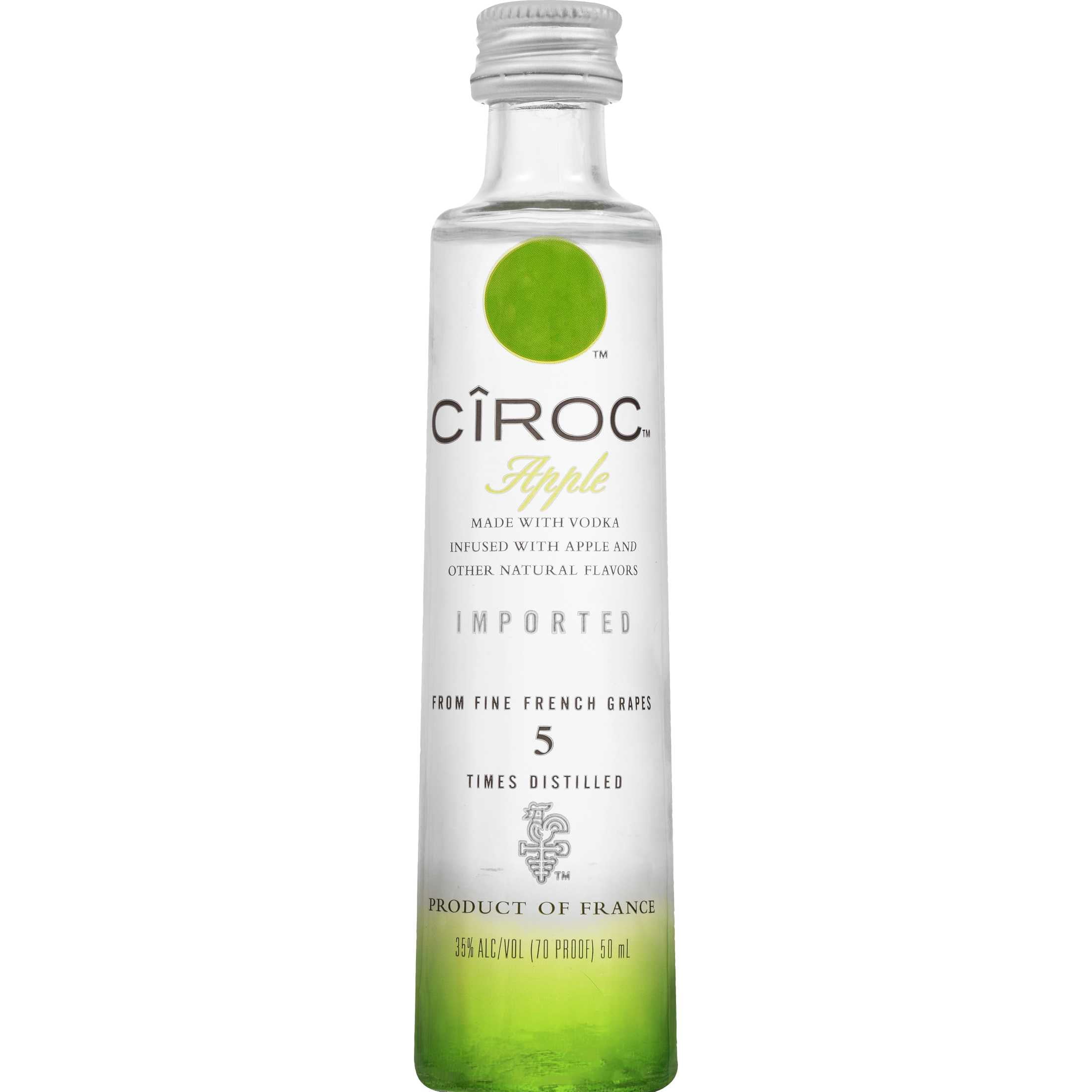 CIROC Apple, 50 mL (Made with Vodka Infused with Natural Flavors), 35% ...
