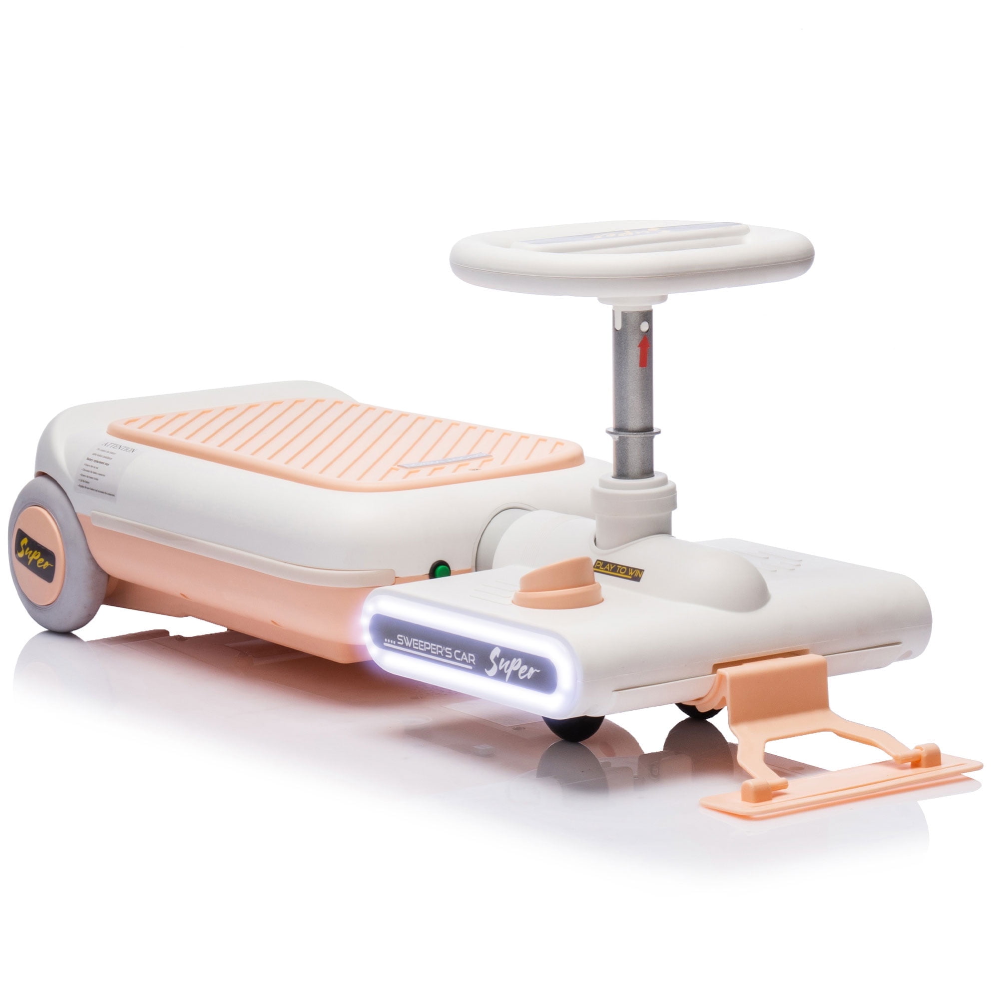 CIRUI 12V Kids Electric 3 in 1 Go Kart, Toy Mop Cart with Adjustable ...