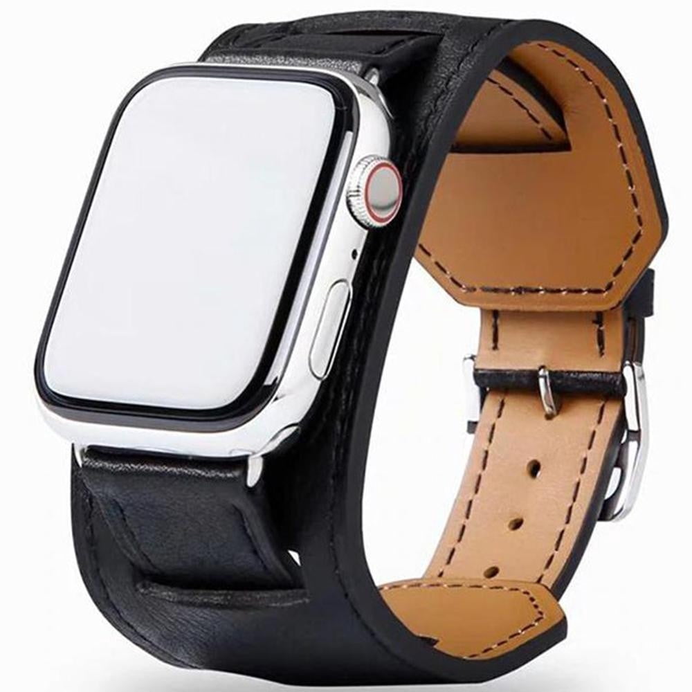 CIRUTVAL Leather Cuff Strap Compatible with Apple Watch Band iWatch ...