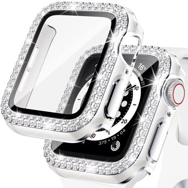 YuiYuKa Glass+Cover Compatible with Apple Watch Case 45mm 41mm 44mm ...