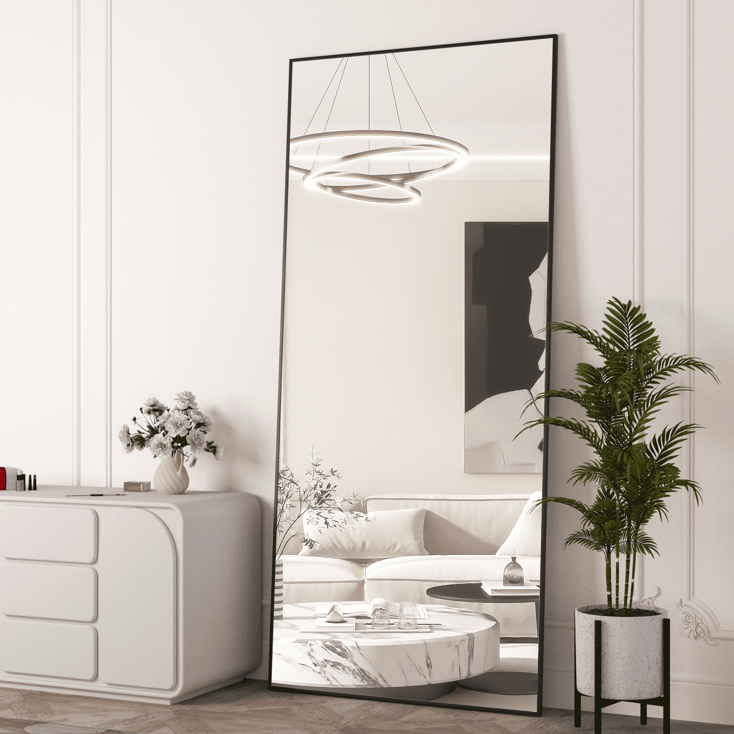 "CISTEROMAN 65""x24"" Tall Size Full Length Mirror, Shatterproof Black ...