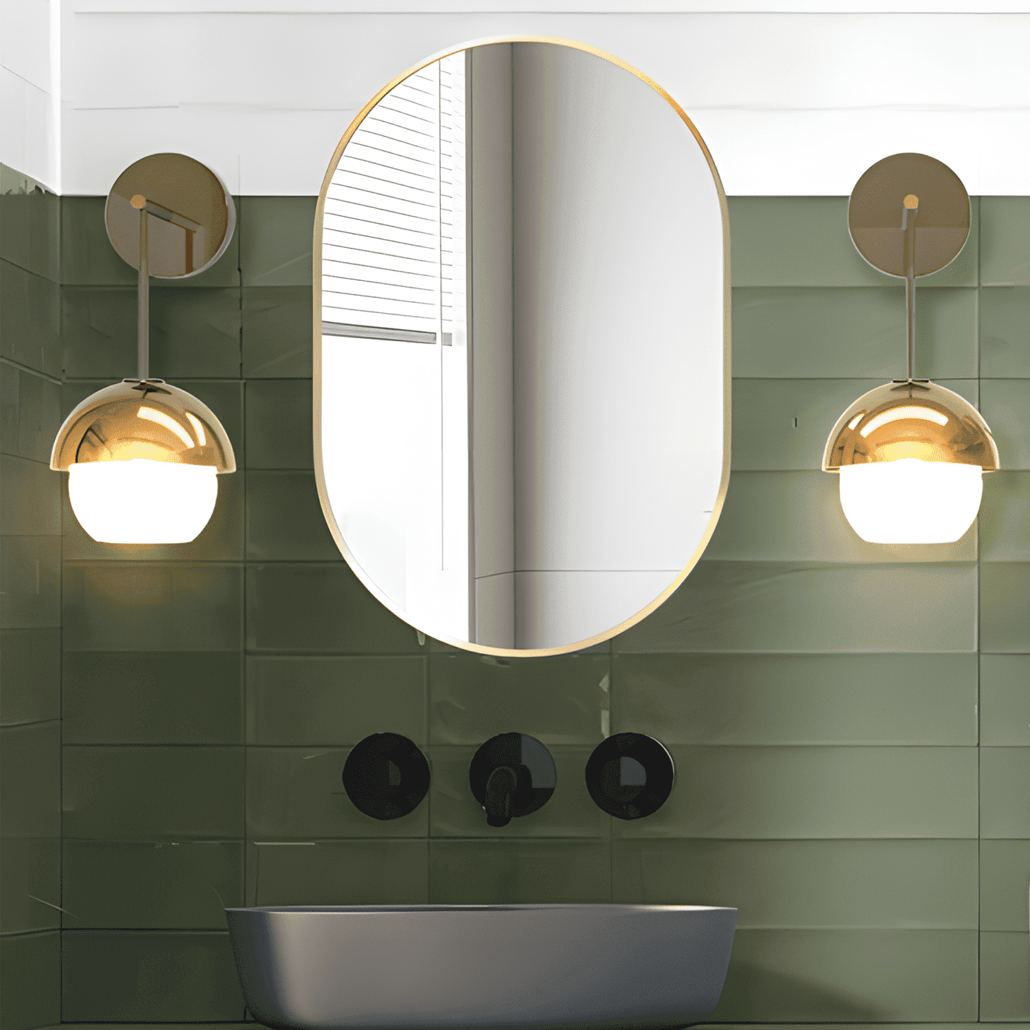 CISTEROMAN Oval Bathroom Mirror Capsule Wall Vanity Mirror, 20"x30 ...
