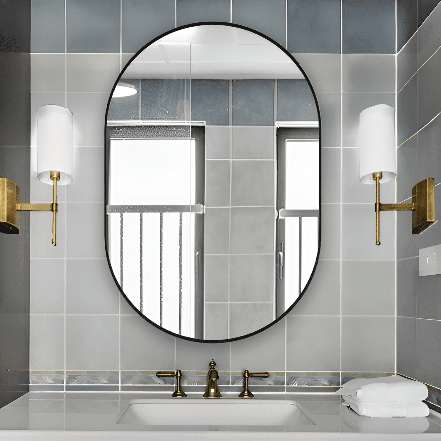 CISTEROMAN Oval Bathroom Mirror Capsule Wall Vanity Mirror, 20"x30 ...