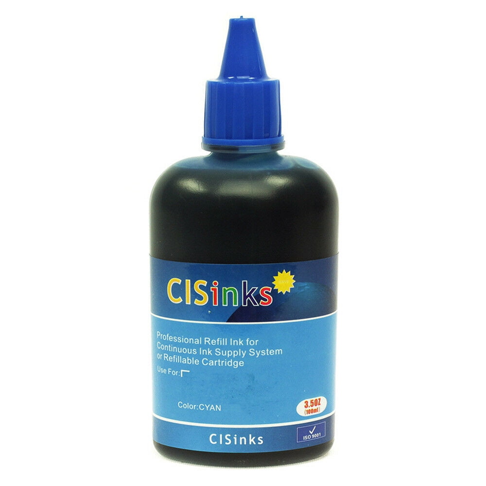 CISinks Cyan Refill Ink Bottle 100ml for T252 Series WF-7710/7720/7210 ...