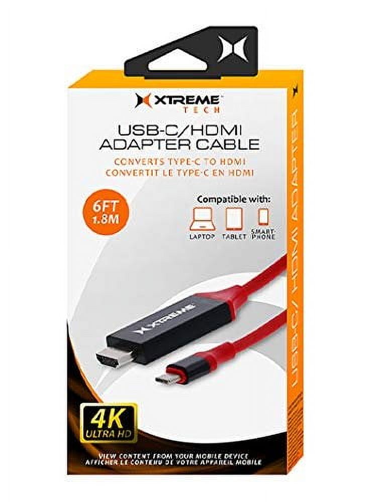Xtreme Cables 6Ft. USB Type C to HDMI Adapte, Black,XCB2-1016-RED ...