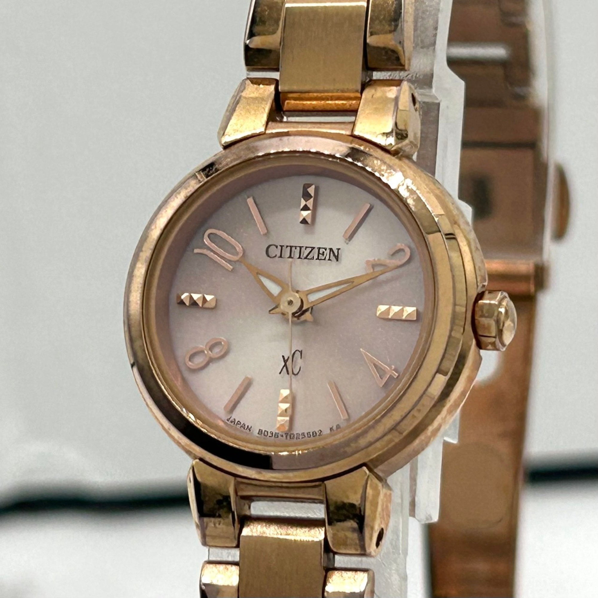 Pre-Owned CITIZEN XC Eco-Drive Solar Pink Dial PGP Ladies Analog Watch ...