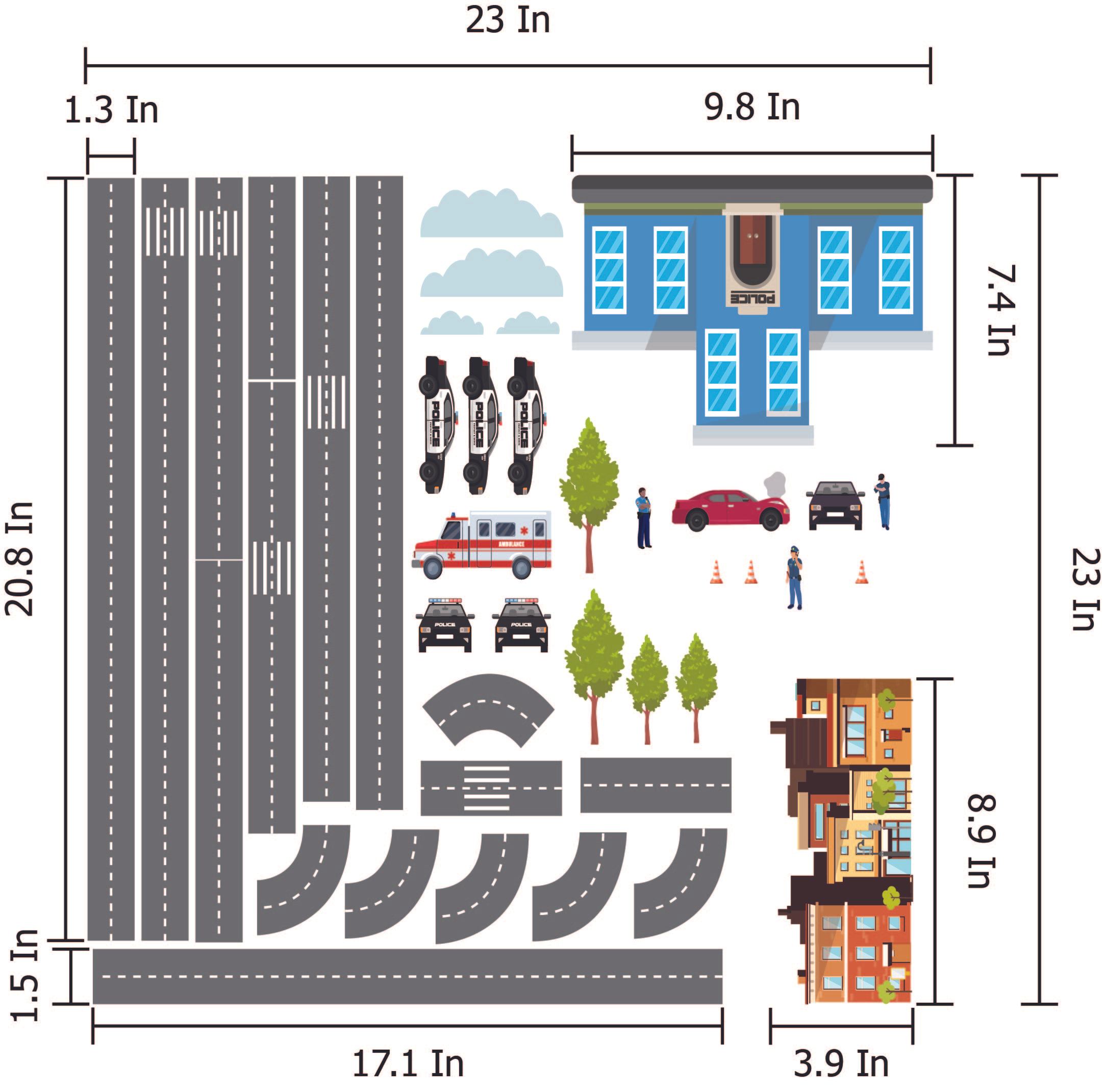 THE CITY - DIY Build A City Police Station Vinyl Decal Adhesive Kids ...