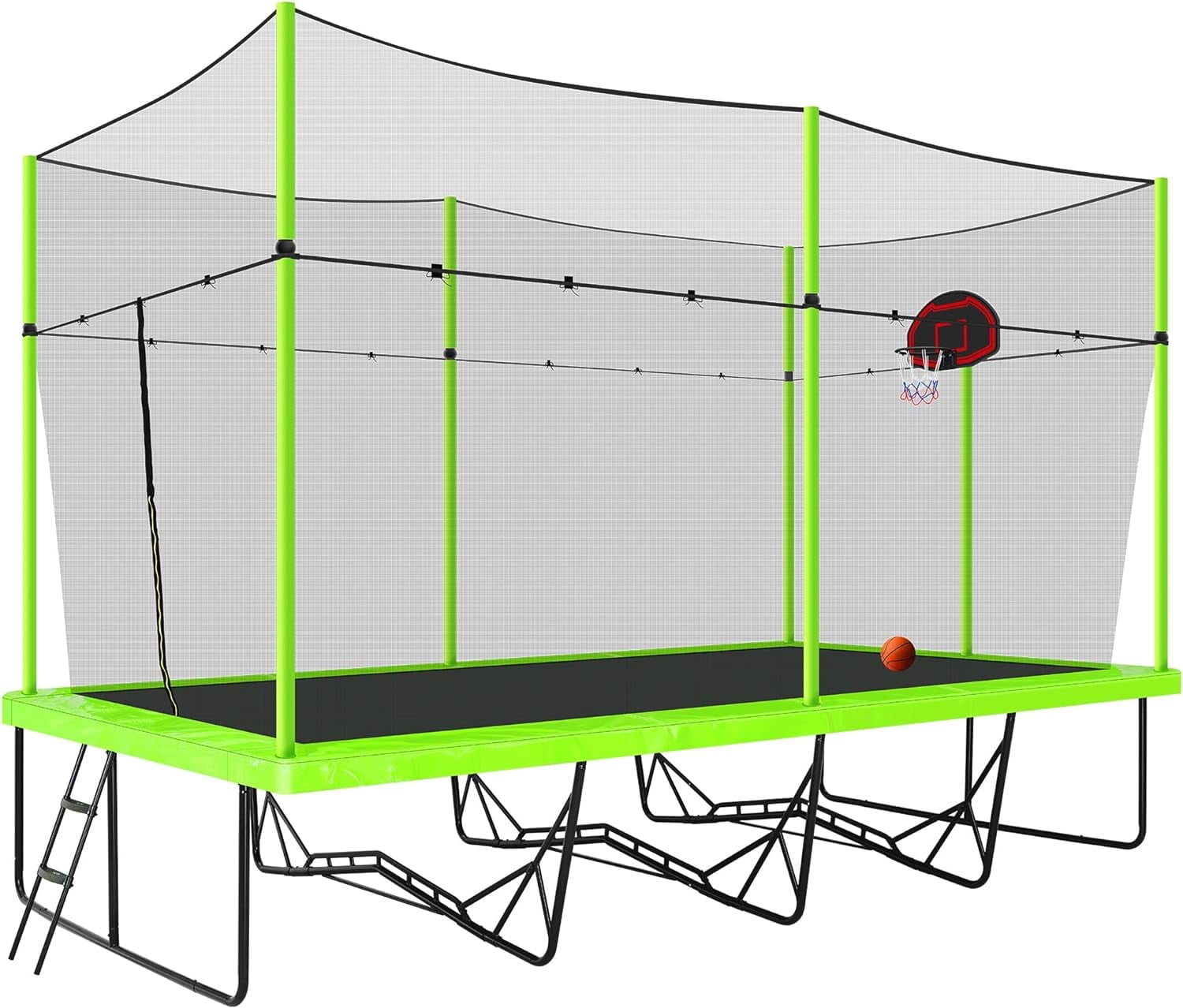 CITYLE 10x17 FT Safety Sports Rectangular Trampoline with Basketball ...
