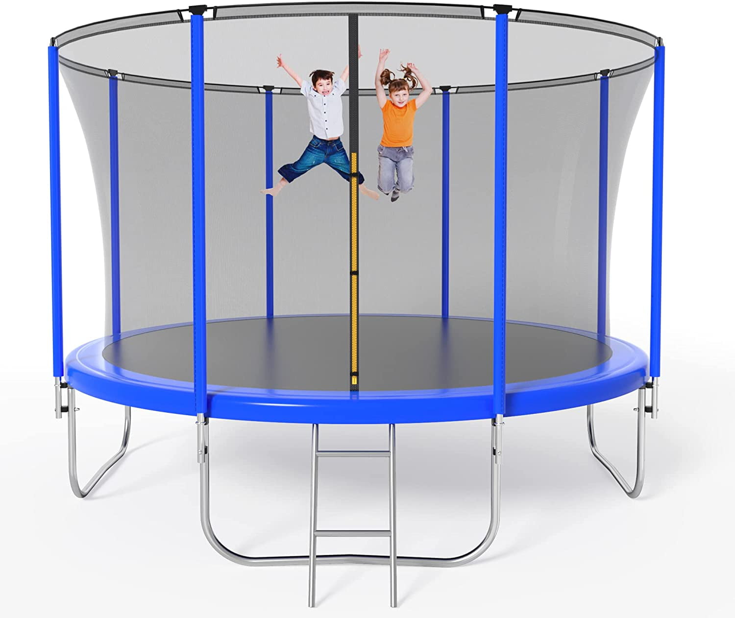 CITYLE 12FT Trampoline with Enclosure Net, Backyard Outdoor Trampoline ...