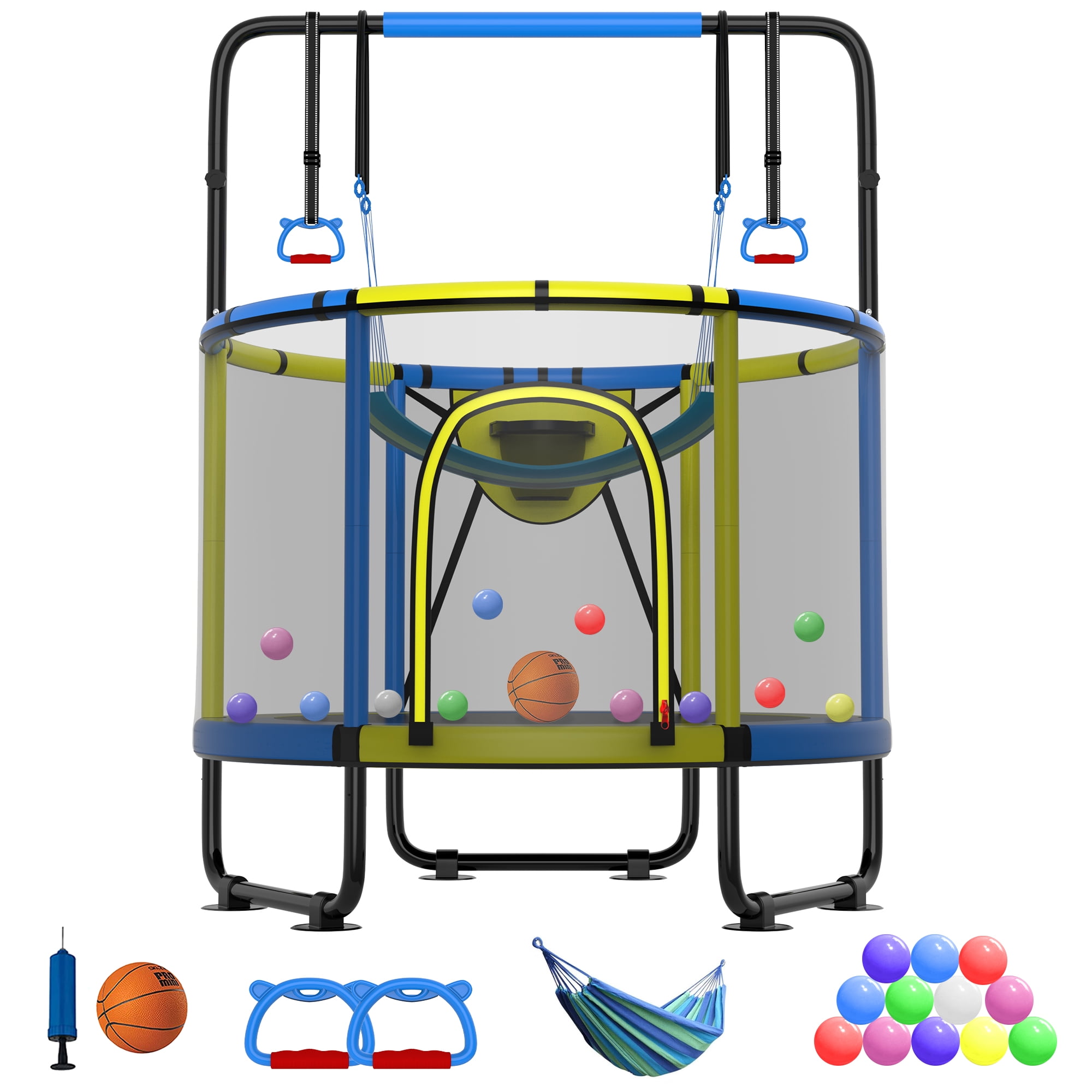 CITYLE 500LBS Trampoline for Toddlers 4.5FT 54'' Indoor Mini Trampoline ...