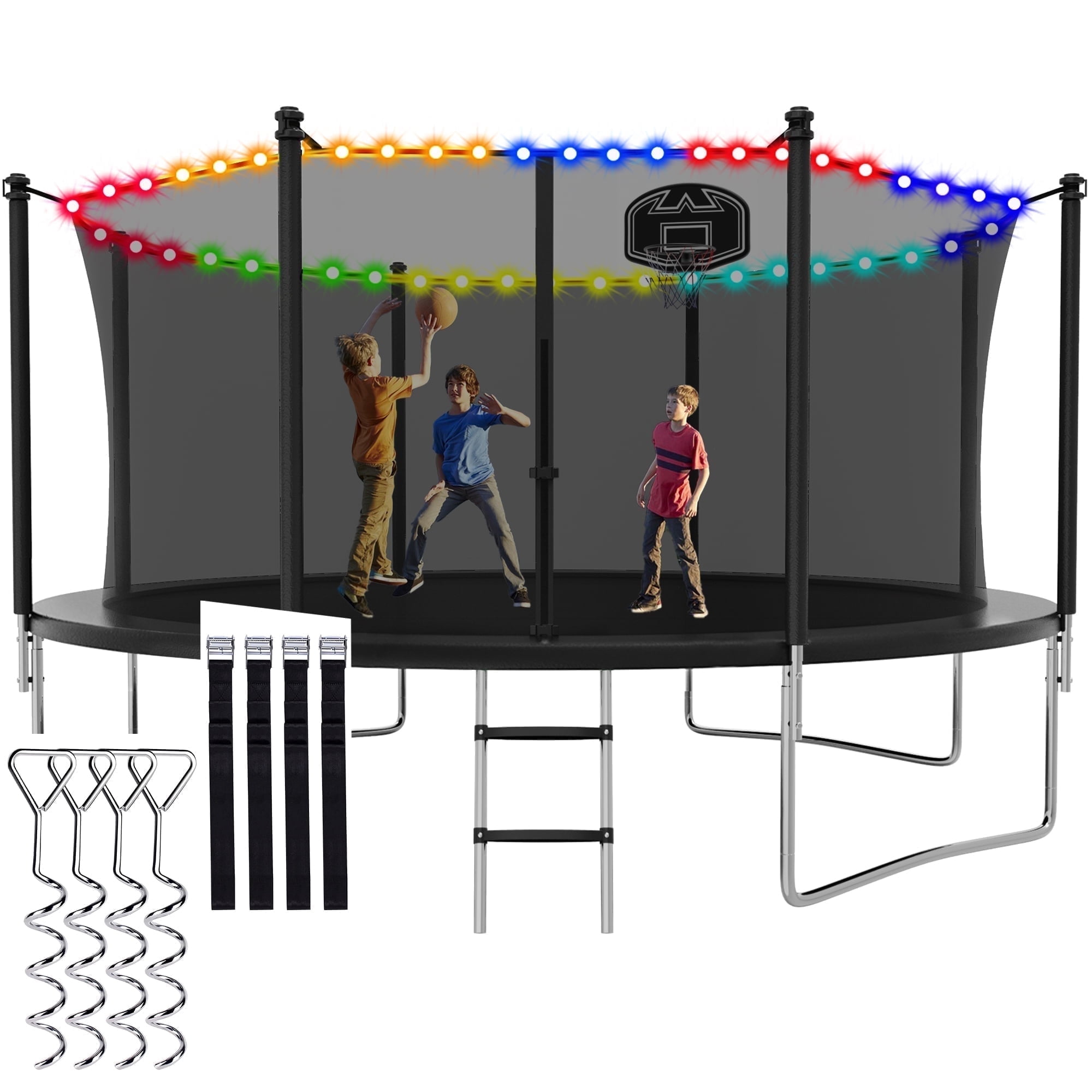 CITYLE 2023 12-16FT Heavy Duty Trampoline, 1500LBS Capacity, with Hoop ...