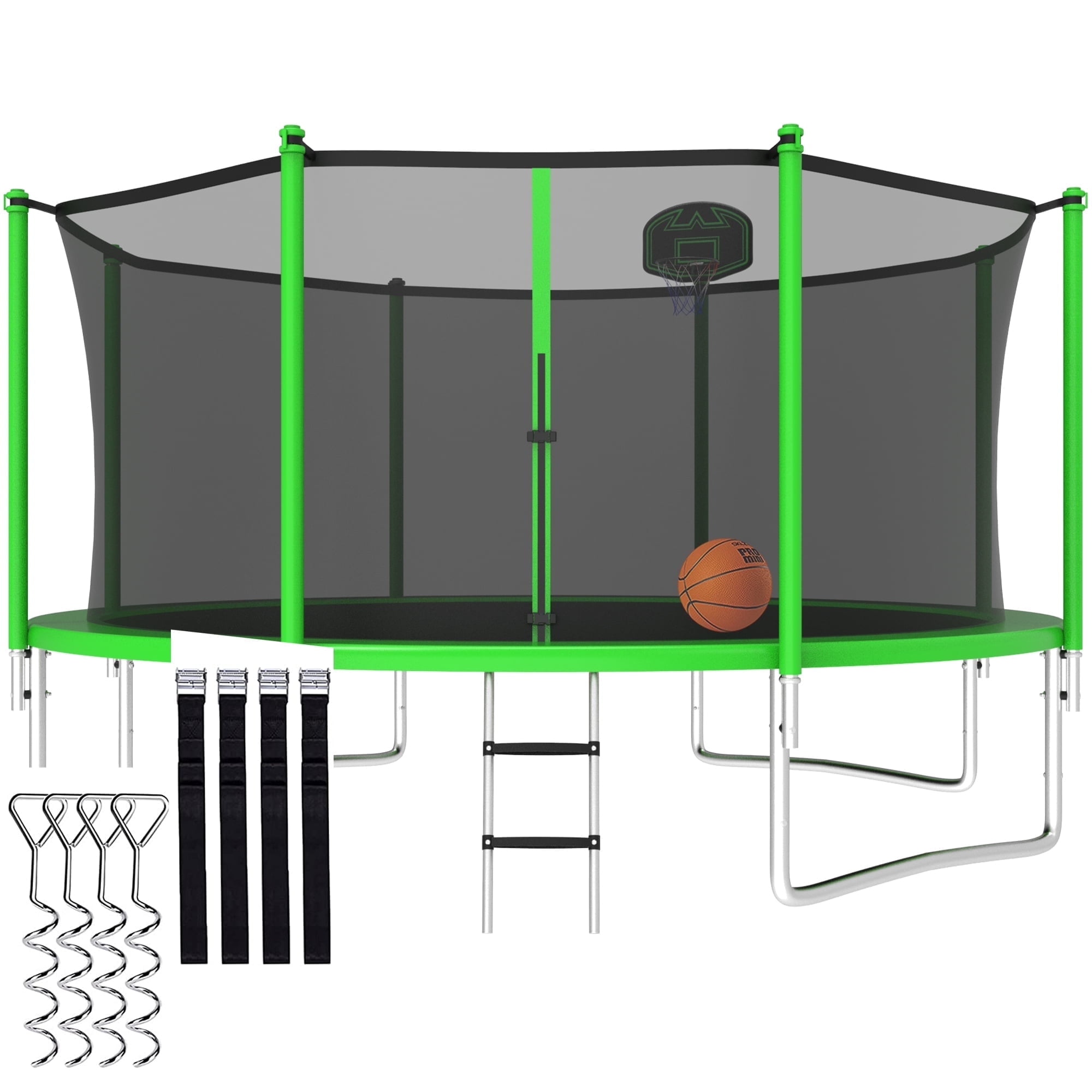 CITYLE 12-16FT Trampoline with Basketball Hoop, Enclosure, Outdoor ...