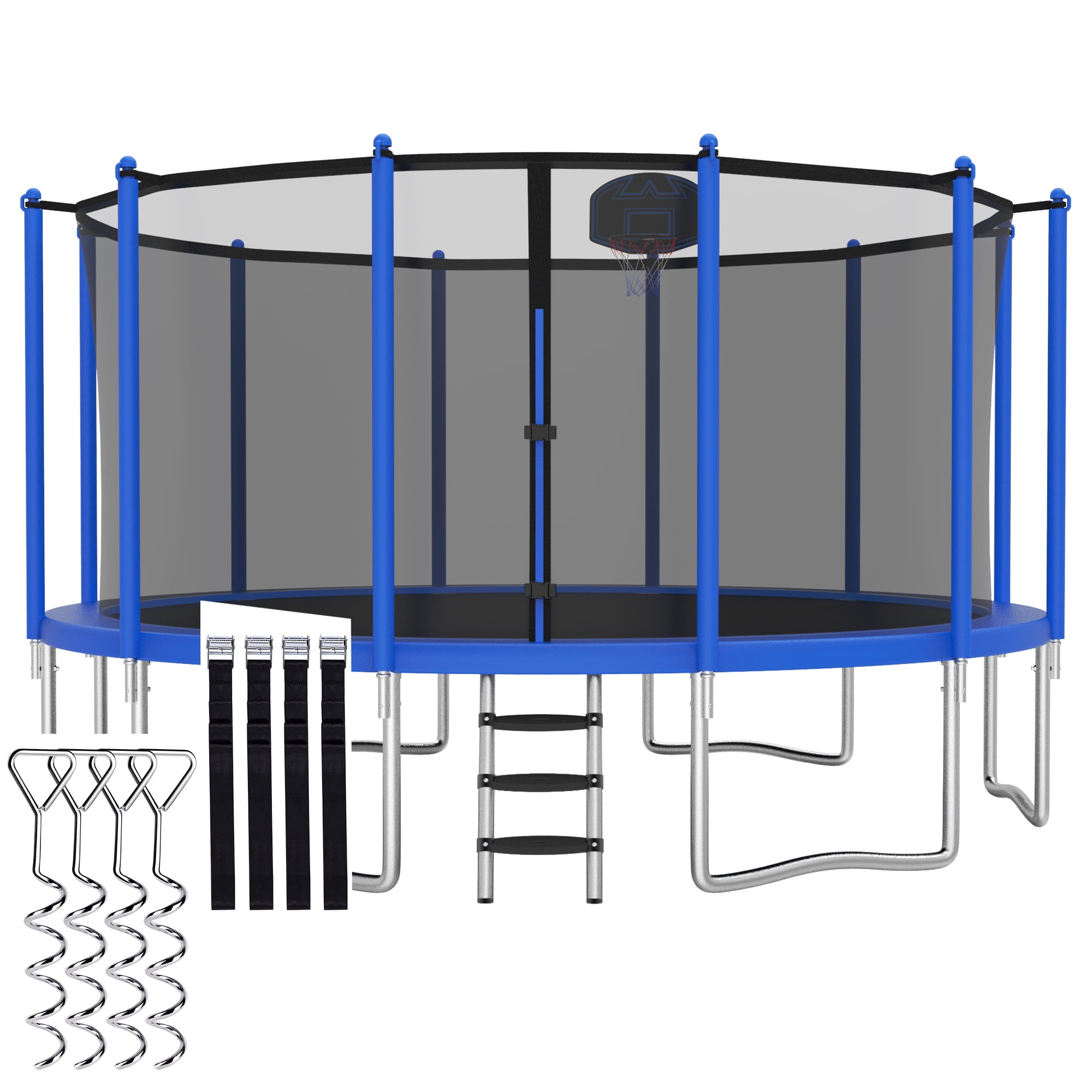 CITYLE 16FT Trampoline with Basketball Hoop, Enclosure, Outdoor Heavy ...