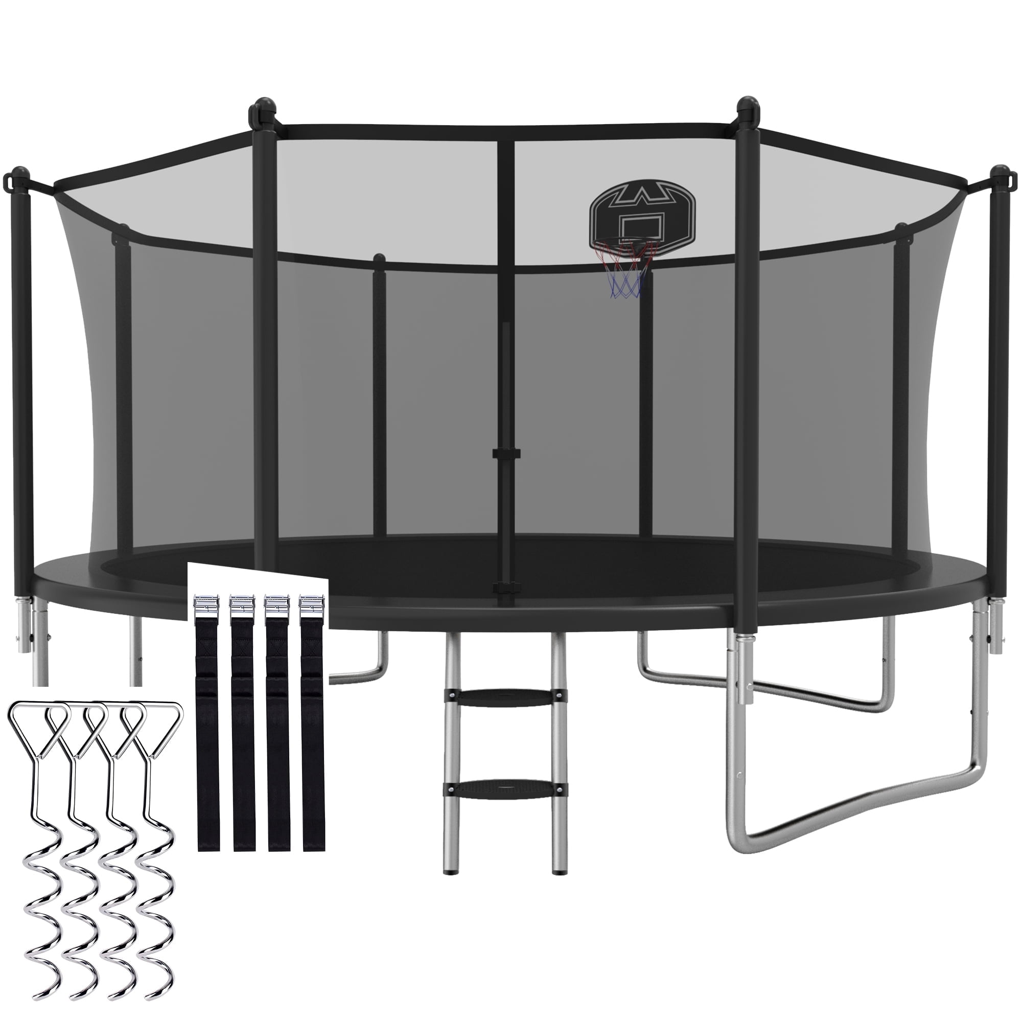 CITYLE 2023 12FT Trampoline for Adults & Kids, 1200LBS, with Hoop ...