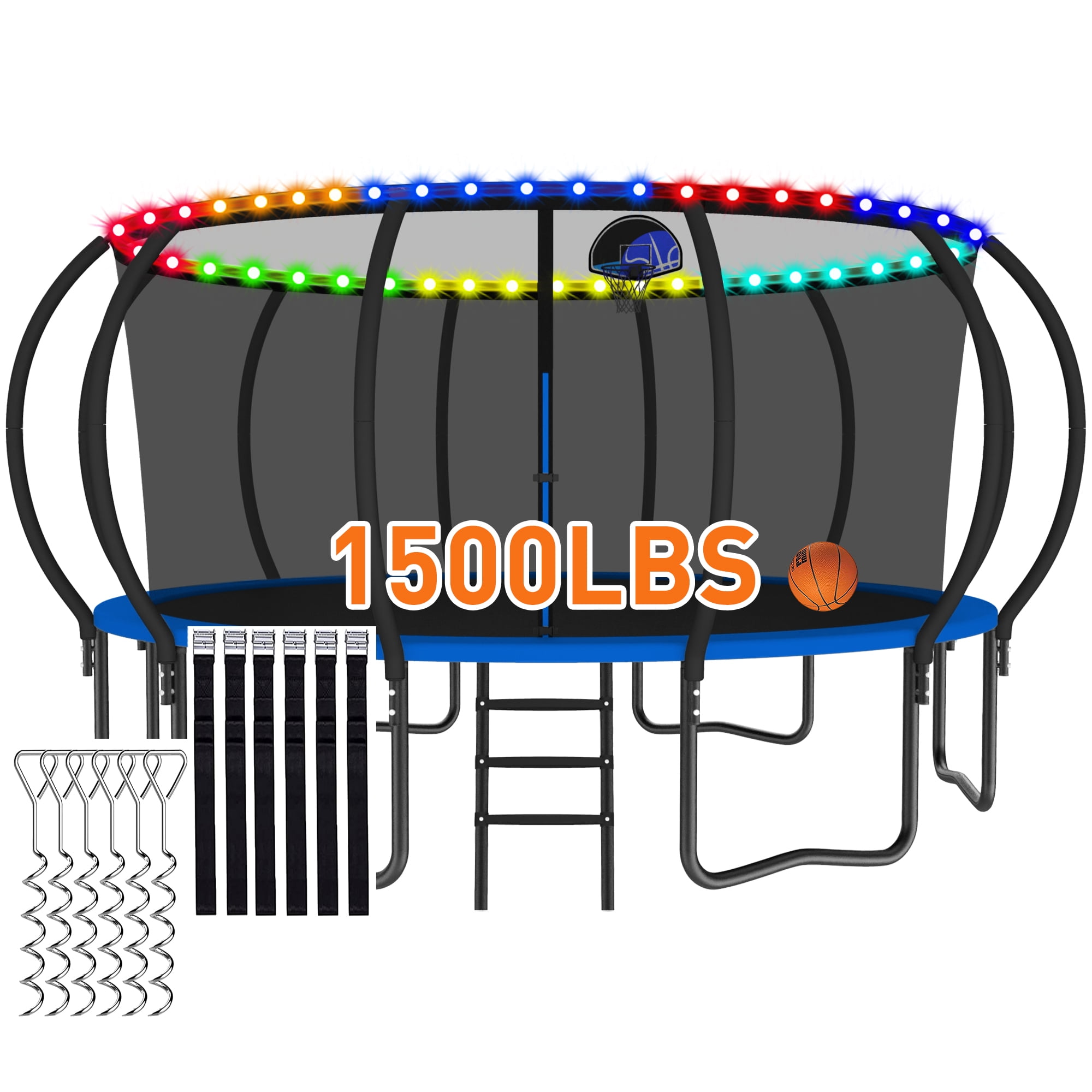 CITYLE 16 FT Trampoline for Kids & Adults with Enclosure Net, Wind ...
