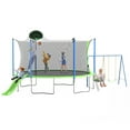 CITYLE 12-14FT Trampoline with Swings, Slide, Hoop, Net, Outdoor ...