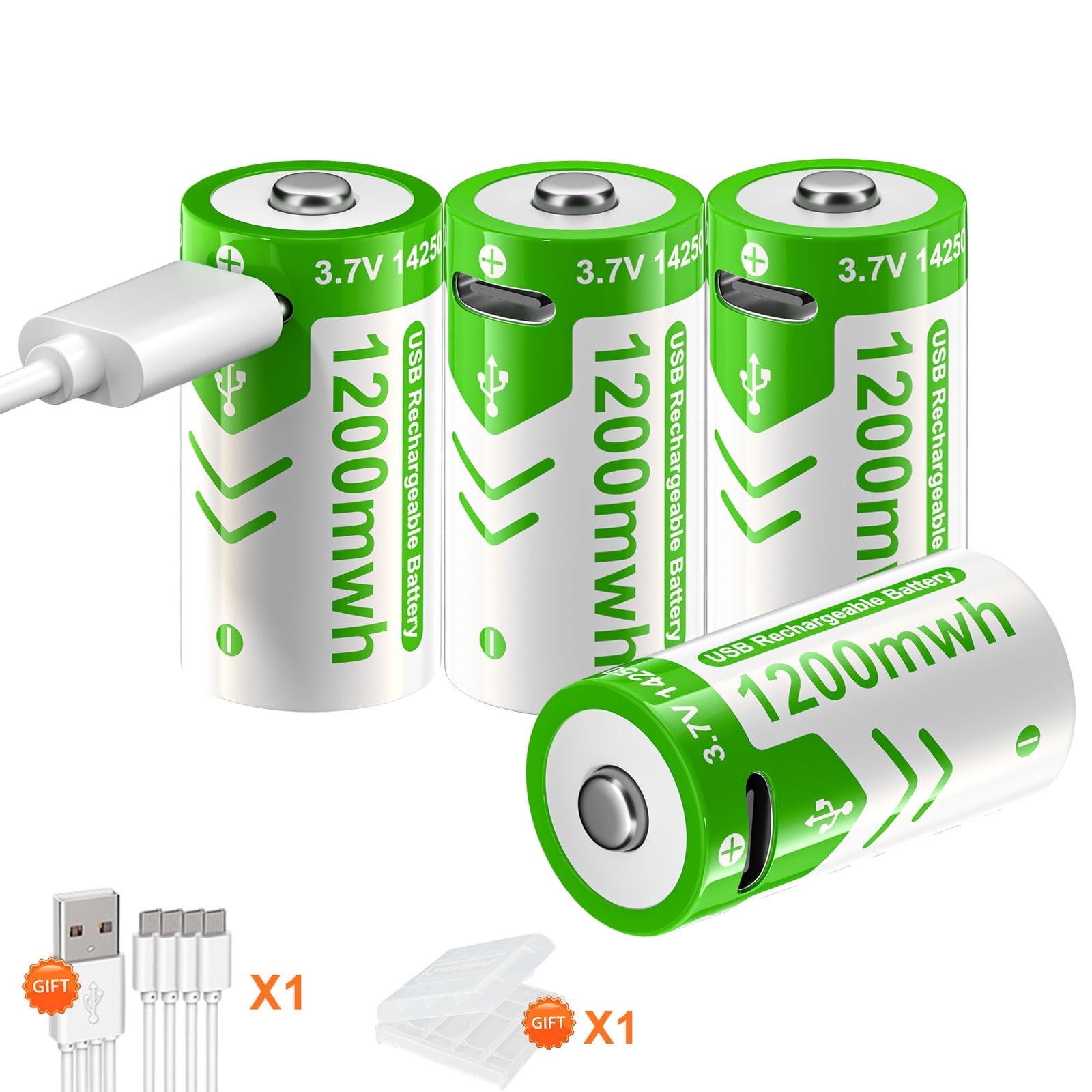 CITYORK 1/2 AA Size 14250 ER14250 Batteries, 4-Pack 1200mWh 3.6V ...